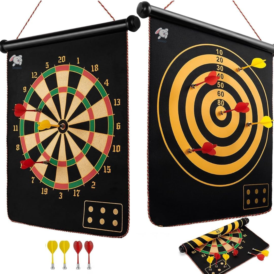 Buy Storio Magnet Dart Board Game for Kids,Double Sided Magnet Dart ...