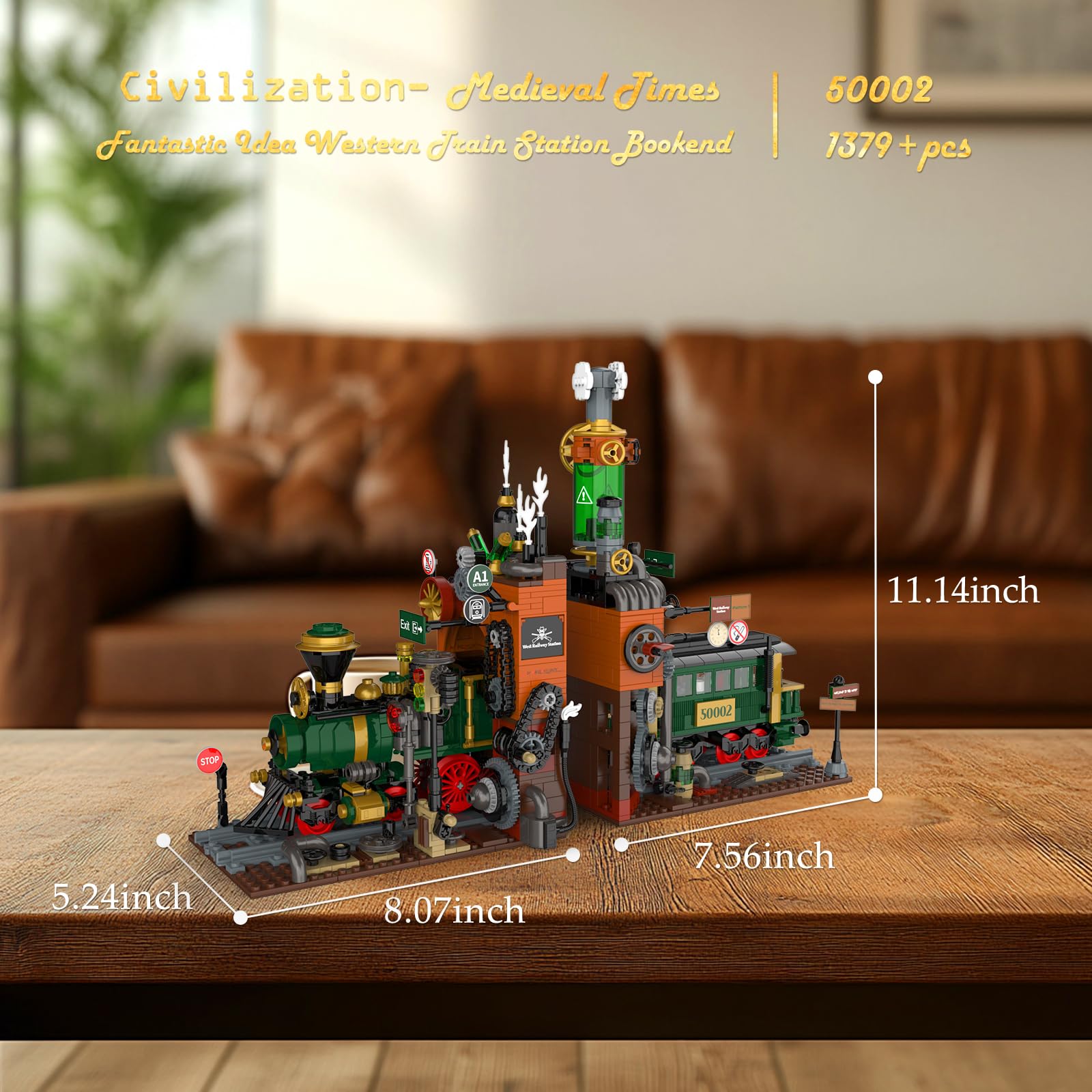 Adult Building Set 1379 Pieces JMBricklayer Steampunk Train Station ...