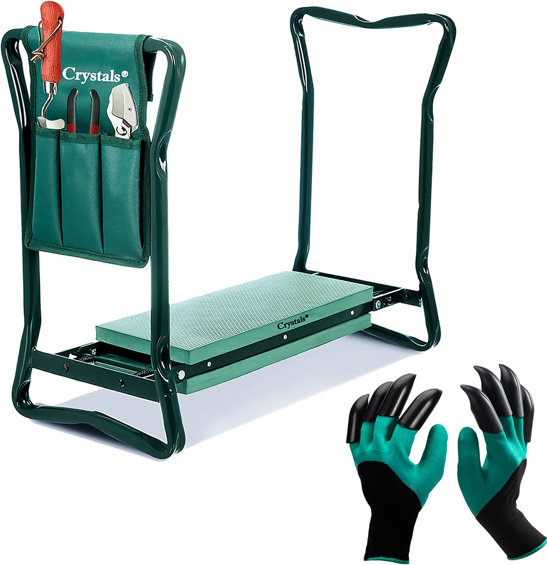 Crystals Garden Kneeler with Handles - Kneeler for Gardening + Tool Bag ...