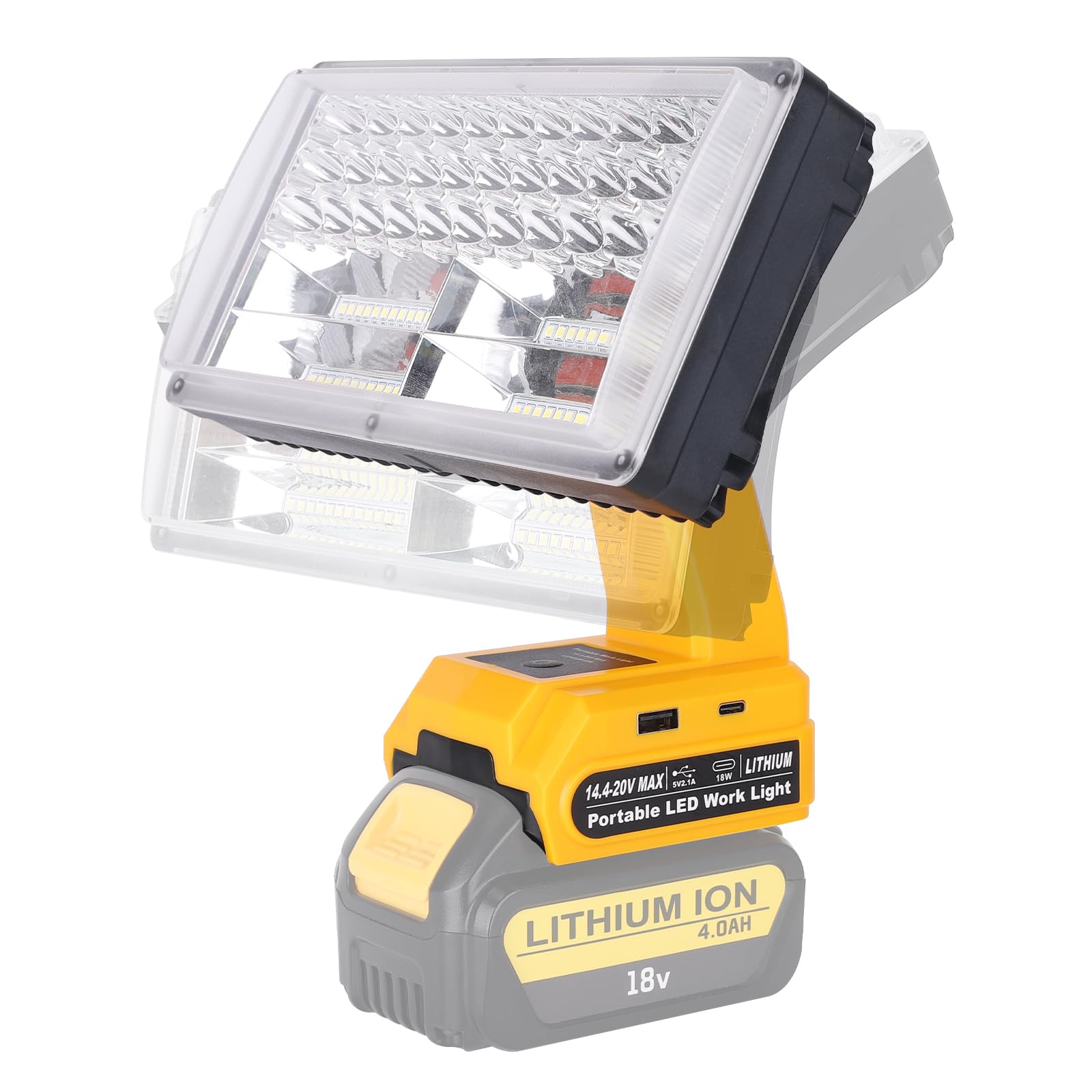 40W Flashlight for Dewalt Battery Light Powered for Dewalt 20V Max ...
