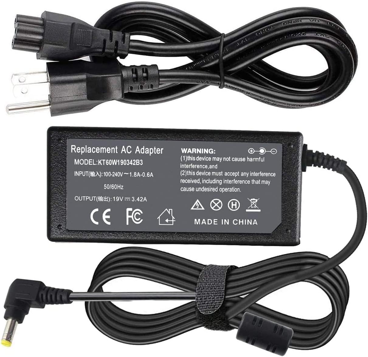 Amazon.com: VH240A Power Cord for HP Monitor 25'' 27'' 23.8'' 21.5'' 31 ...