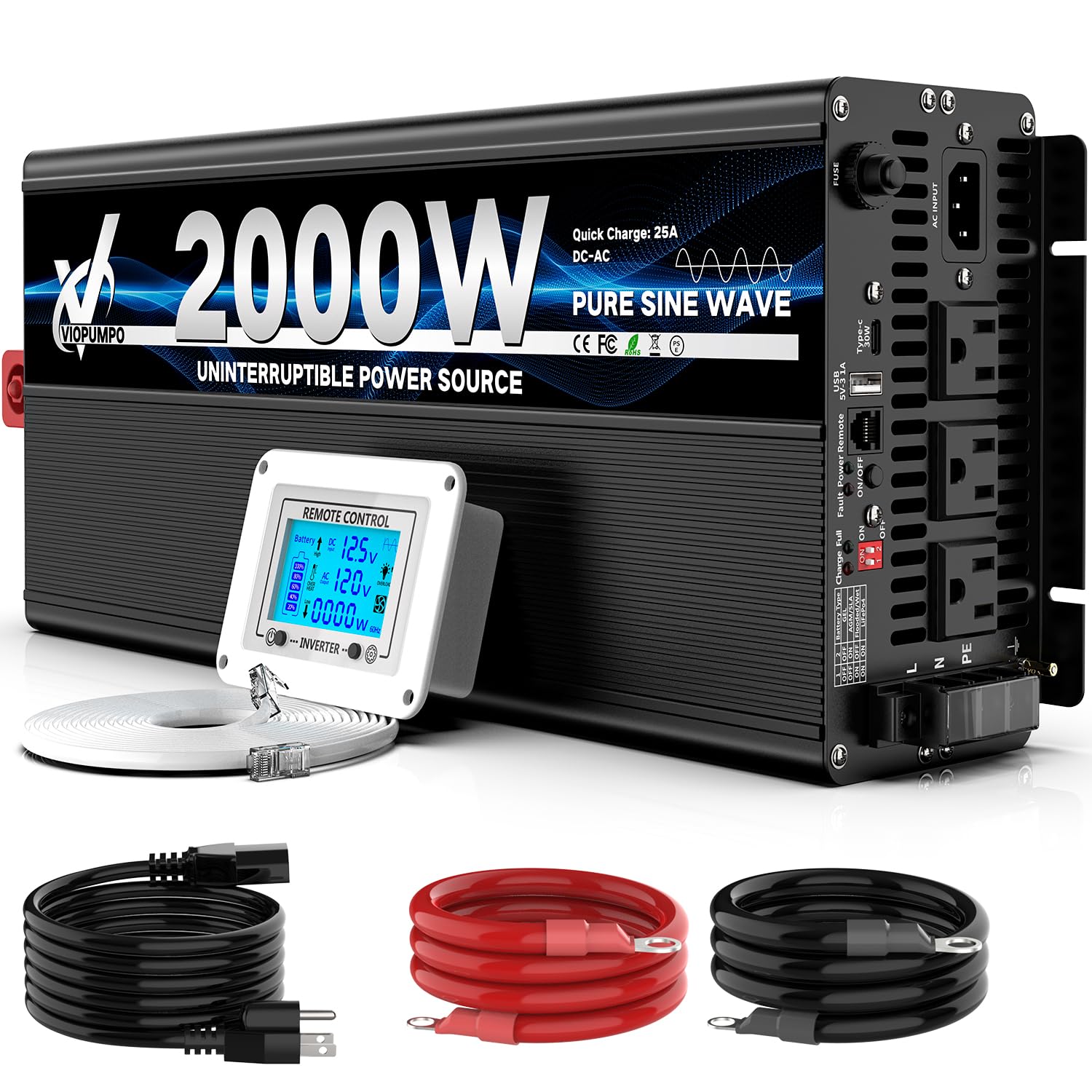 Amazon.com: 2000 Watt Sump Pump Backup Battery System, Automatic ...