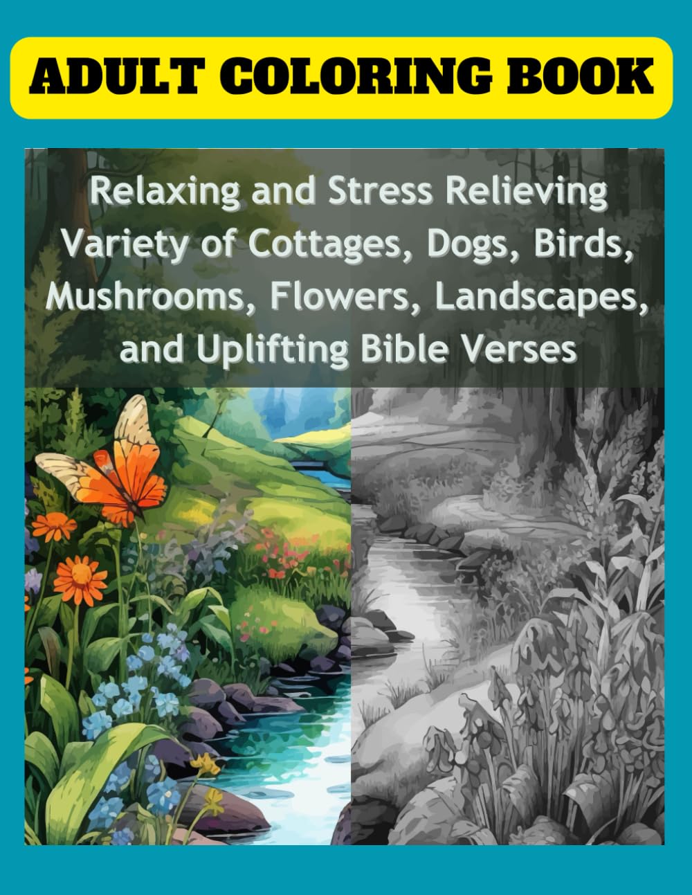 Amazon.com: Adult Coloring Book. Relax & Relieve Stress. Color Cottages ...