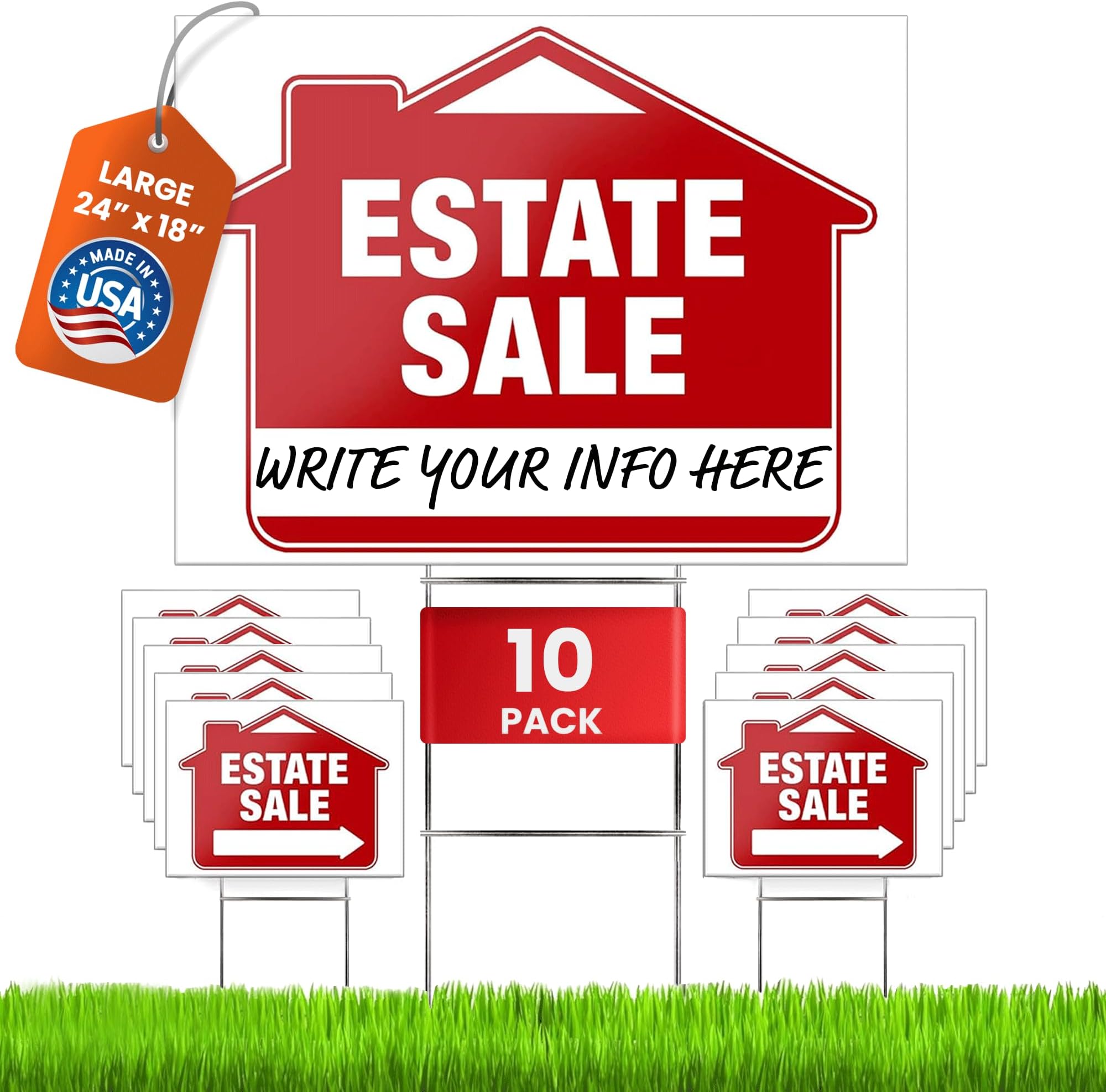 Amazon.com: 7 PC Estate Sale Signs, 17" x 6", Estate Sale Signs with ...