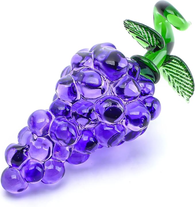 Amazon.com: KRISININE Handmade Glass Purple Grape Figurine Collectibles ...