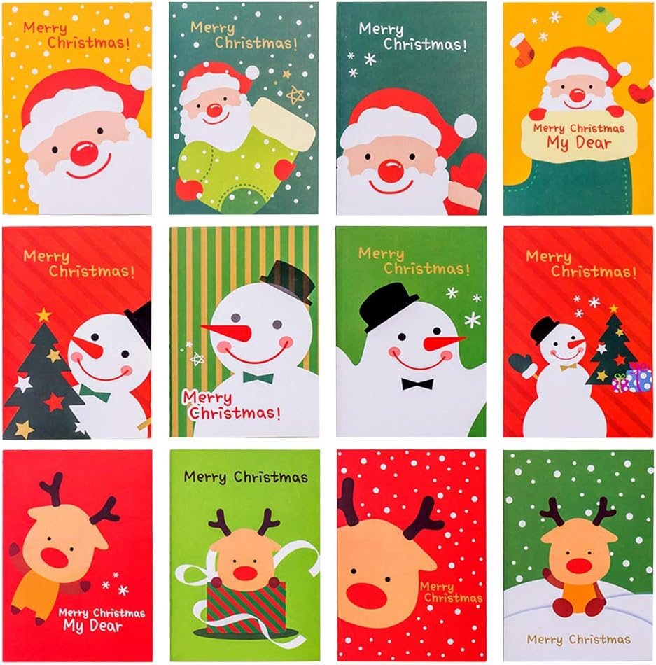 Henbrand 12x Mini Christmas Notebooks for Kids Stationery Children’s ...