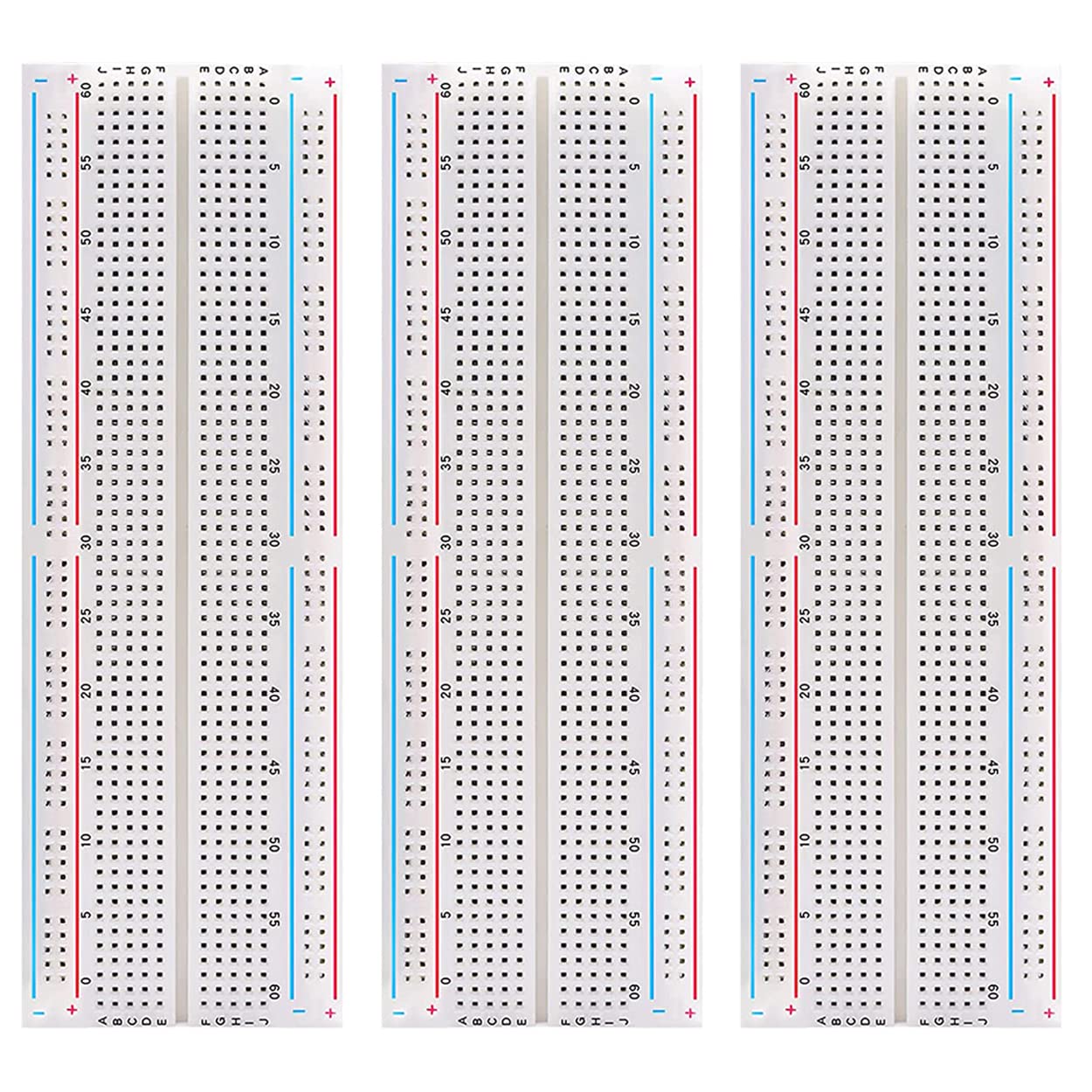 3Pcs Solderless Breadboard 830 Point Solderless Prototype PCB Board Kit ...