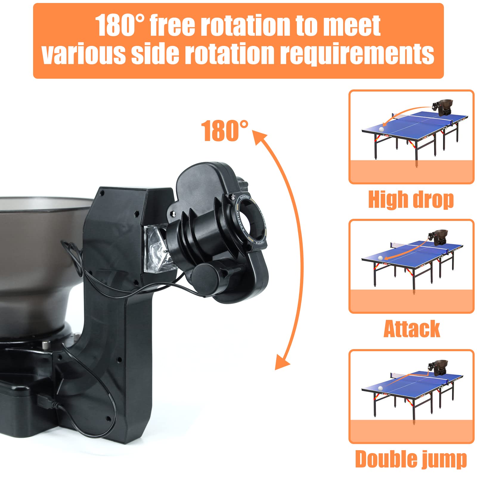 Snapklik.com : WISIMMALL Table Tennis Robot, 36 Different Spin Balls ...