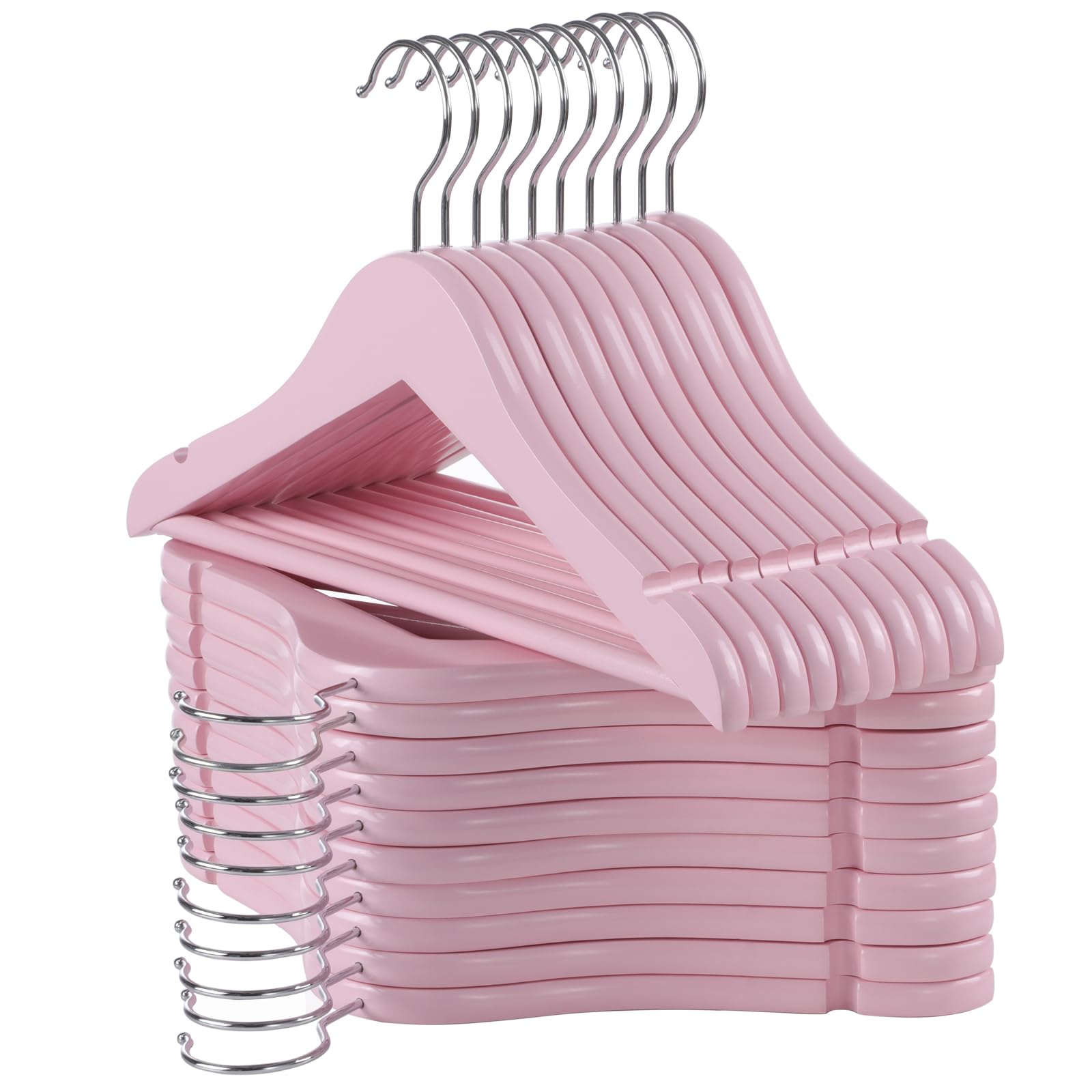 Snapklik.com : Edergoo Kids Wooden Hangers 20 Pack, Pink Wooden Baby ...