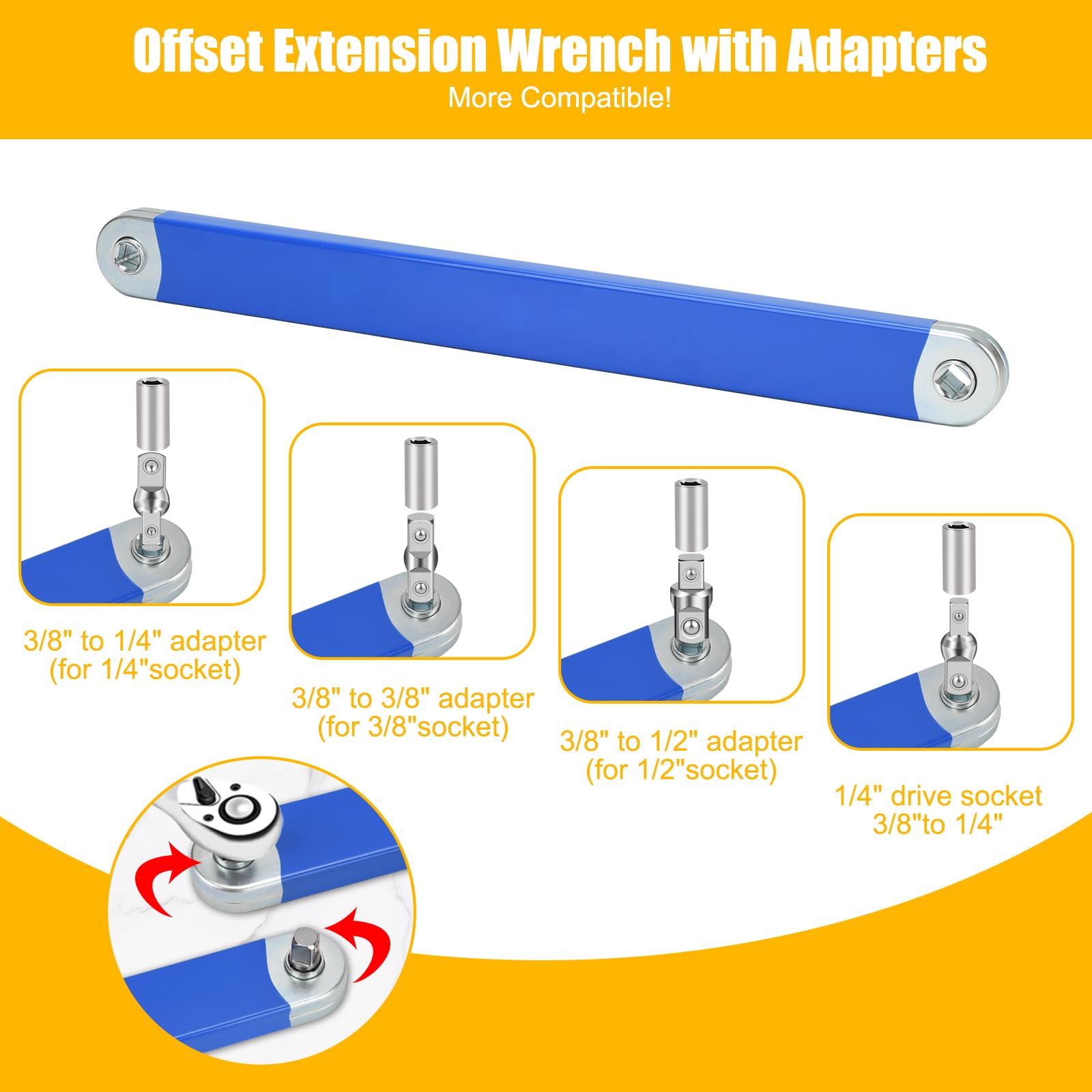 Snapklik.com : YGFRSTO Offset Extension Wrench Set, 15-Inch Impact ...