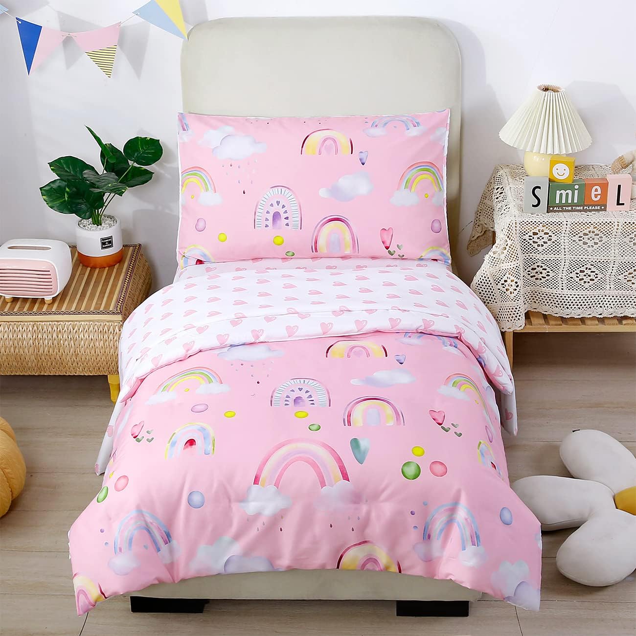 Happy Linen Company Girls Kids Unicorns Princess Rainbows Pink Single ...