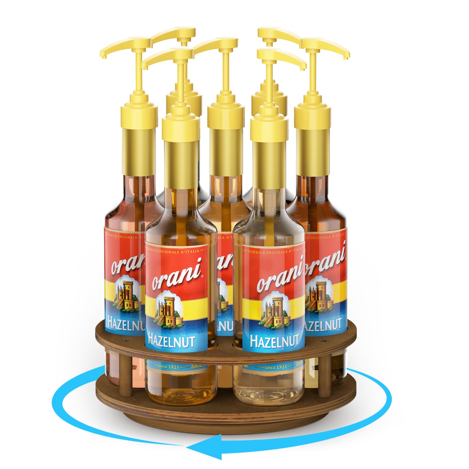 Amazon.com: THYGIFTREE Rotating Coffee Syrup Organizer 7 Bottles Syrup ...