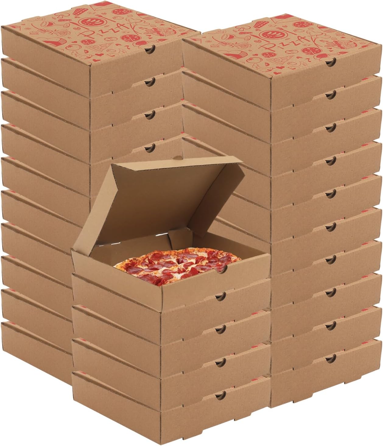 Amazon.com: Rocutus 7 In Pizza Boxes,25 Pack Kraft Corrugated Pizza ...