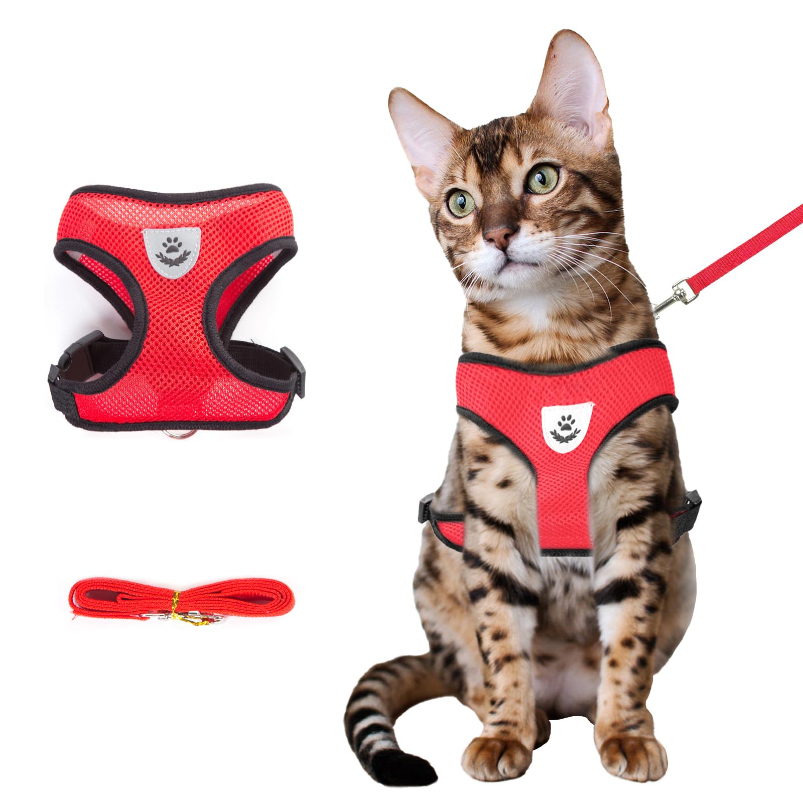 Pet Supplies : shudyear Summer cat Chest Harness and Leash, Anti-Escape ...