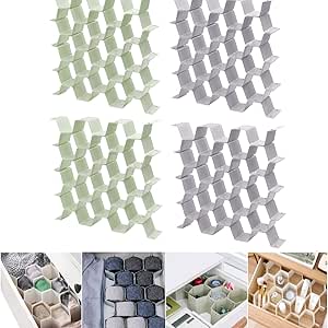 Amazon.com: Honeycomb Drawer Organizer Divider, 32 PCS,4 SET Sock ...