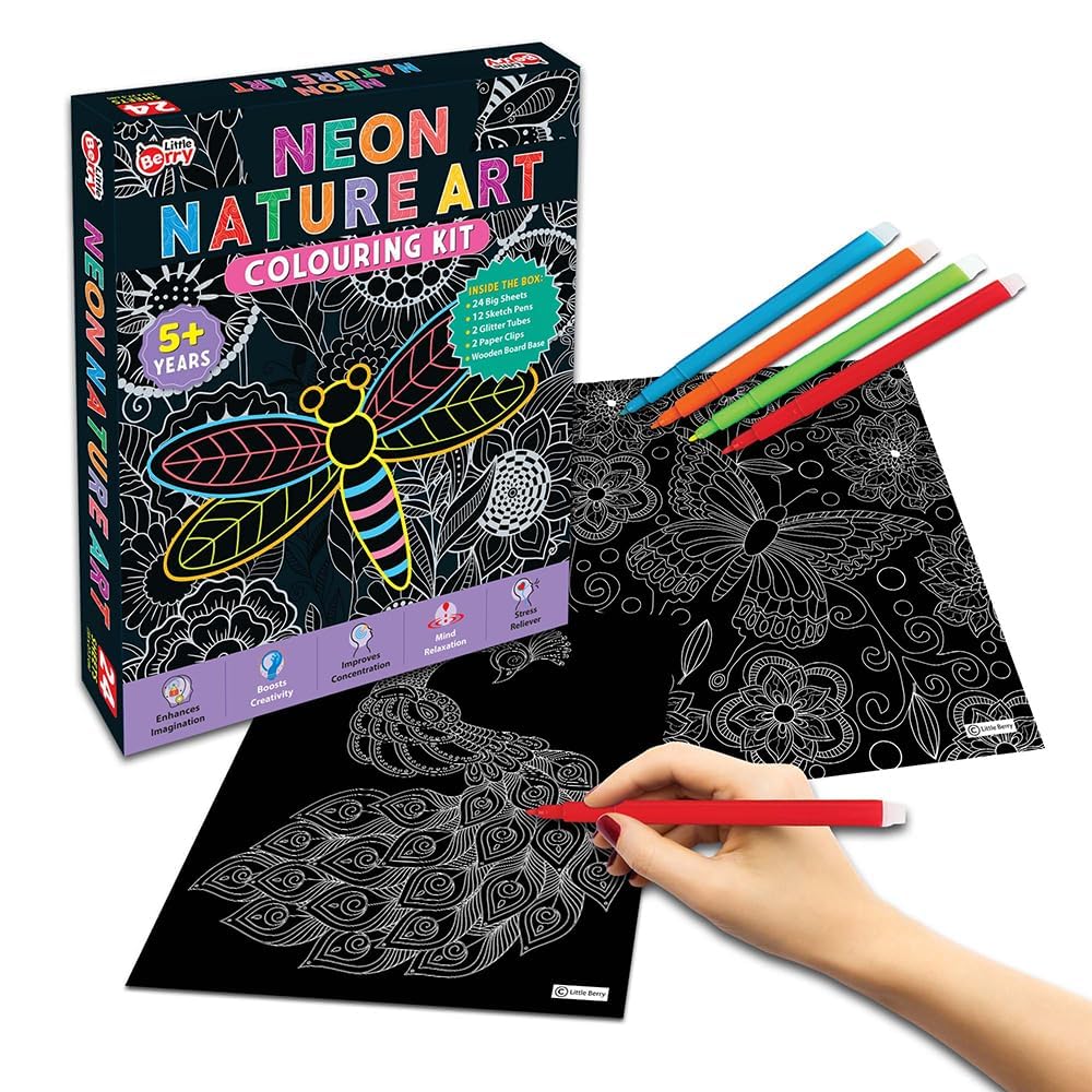 SK Home&Sports Accessories Neon Nature Mandala Art Colouring Kit for ...