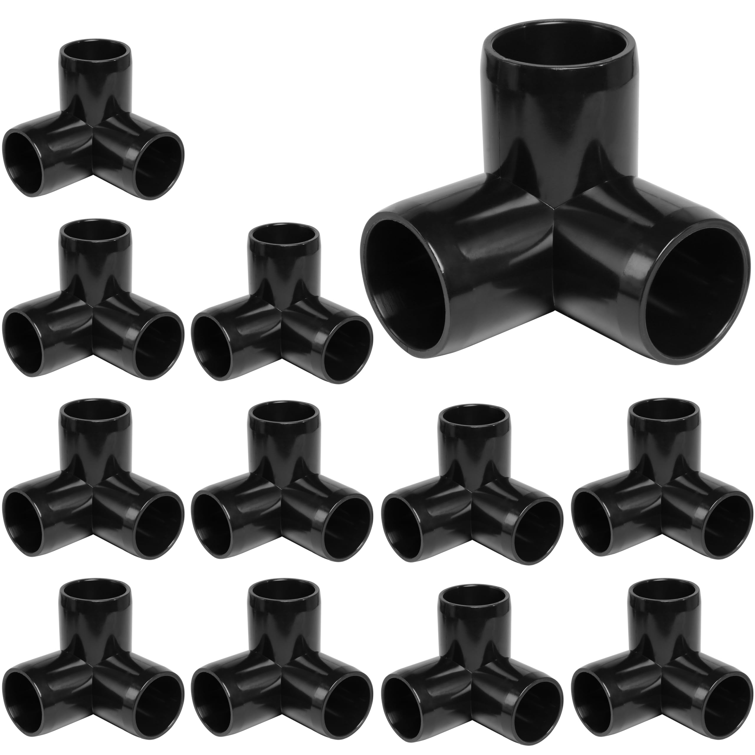 Amazon.com: Zernmiarder 3 Way PVC Pipe Fittings 1 Inch, Black PVC Elbow ...