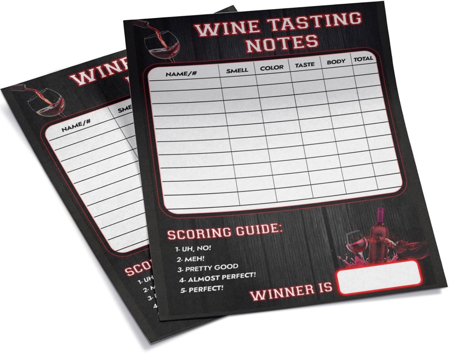 Amazon.com: BEIDUOYANG Pack Of 3 Wine Tasting Note Cards Ideal For Wine ...