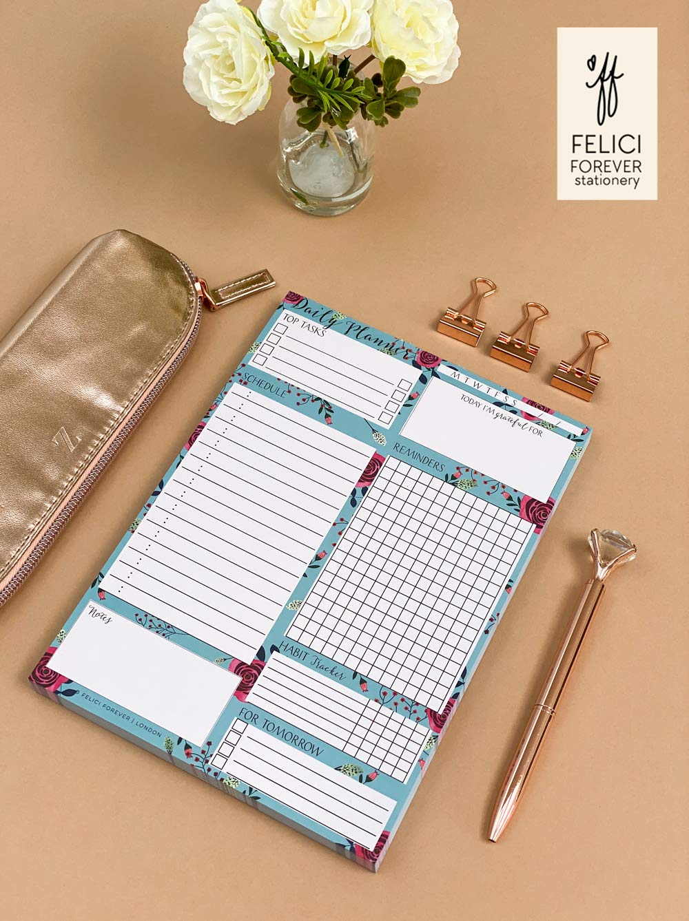 Daily Planner Pad 100 Sheets (Thicker Pages 90gsm) Things to Do Today ...