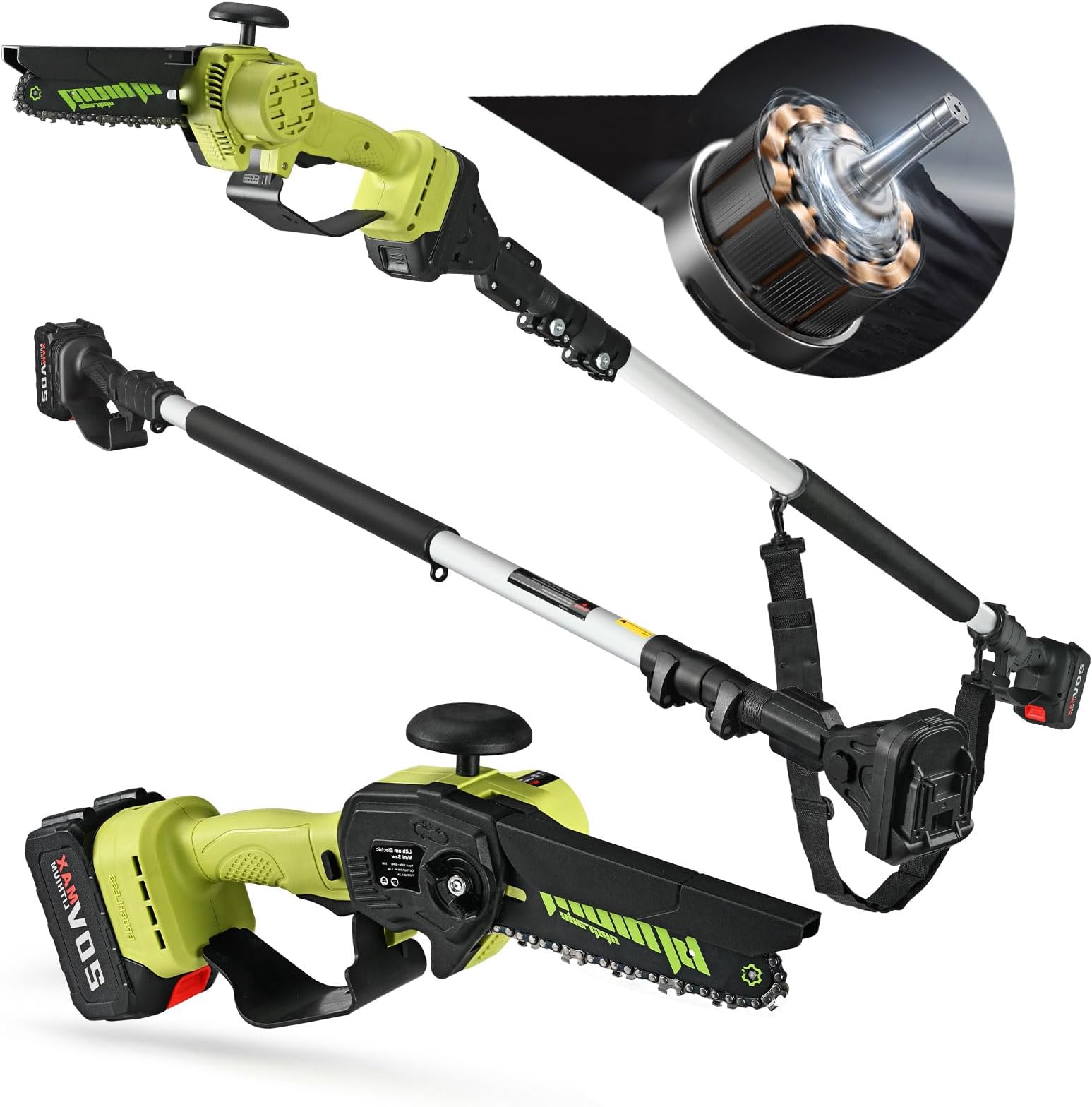 Amazon.com: RYOBI ONE+ 18V 8 in. Cordless Oil-Free Pole Saw with 1.5 Ah ...