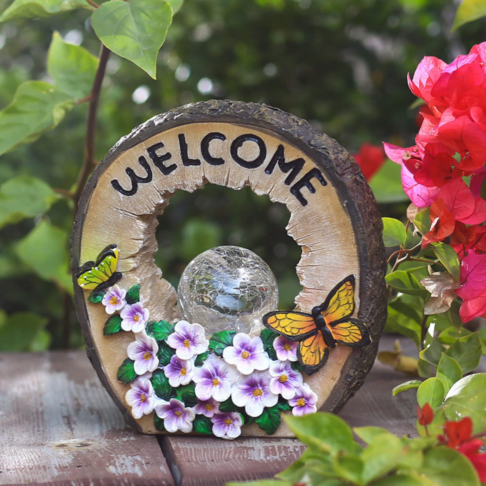 Wooden Welcome Sign With Solar Light Rustic Farmhouse 5ft Vertical