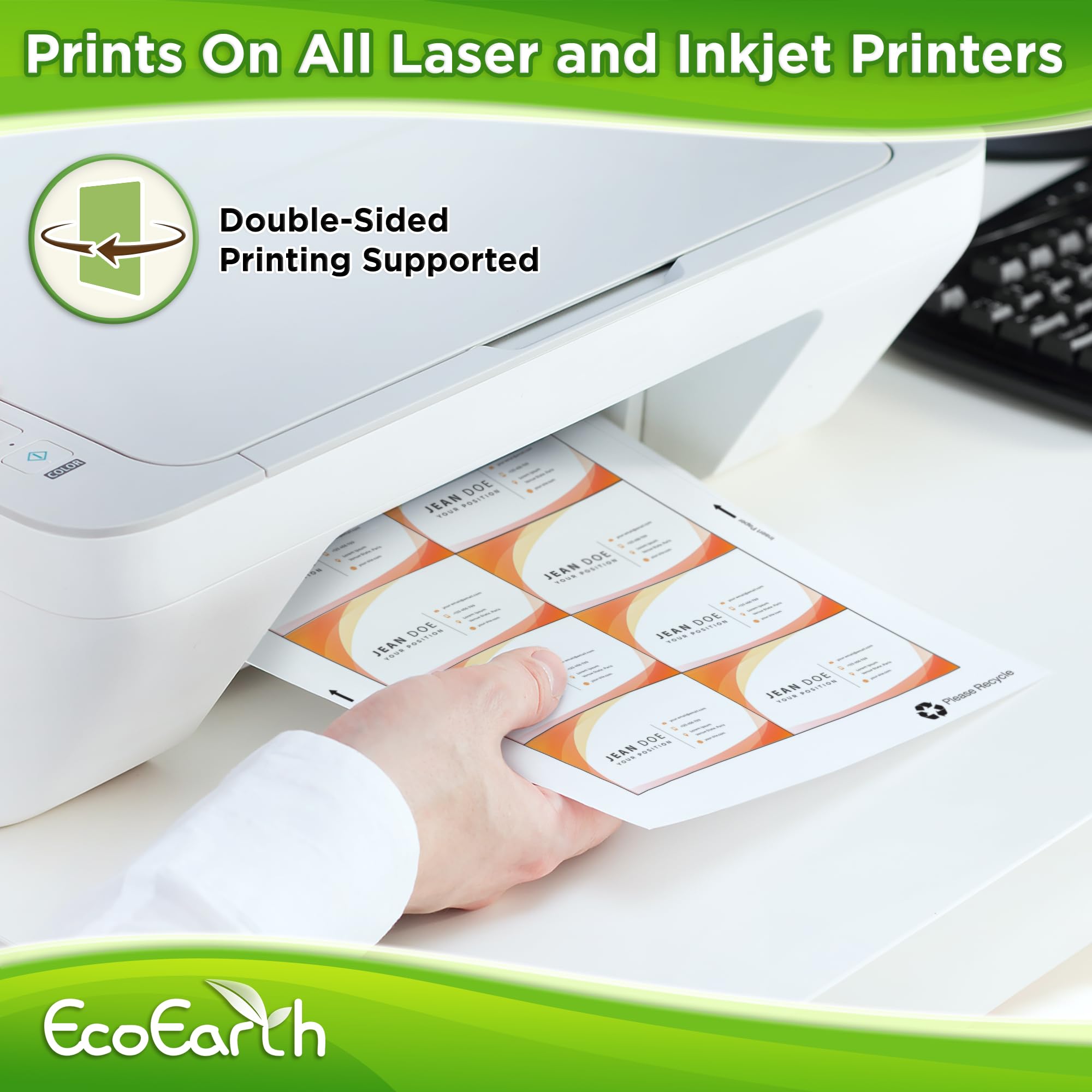 Snapklik.com : Name Badge Inserts - 225x35 Inches, 120 Cards, 15 Sheets - Customizable Blank ...