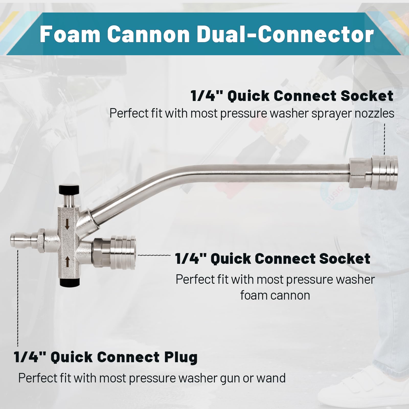 Snapklik.com : DUSICHIN Foam Cannon Dual-Connector Accessory Pressure ...