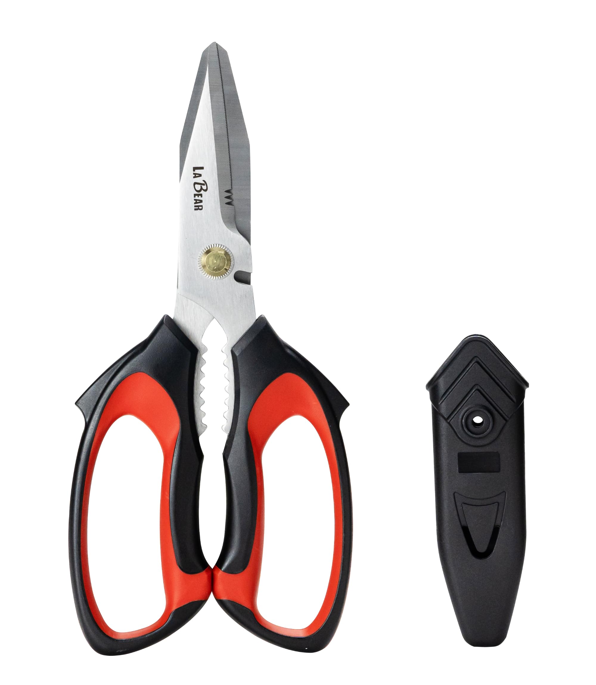 Snapklik.com : LABEAR-Red 8" Kitchen Scissors Food Meat Cooking ...