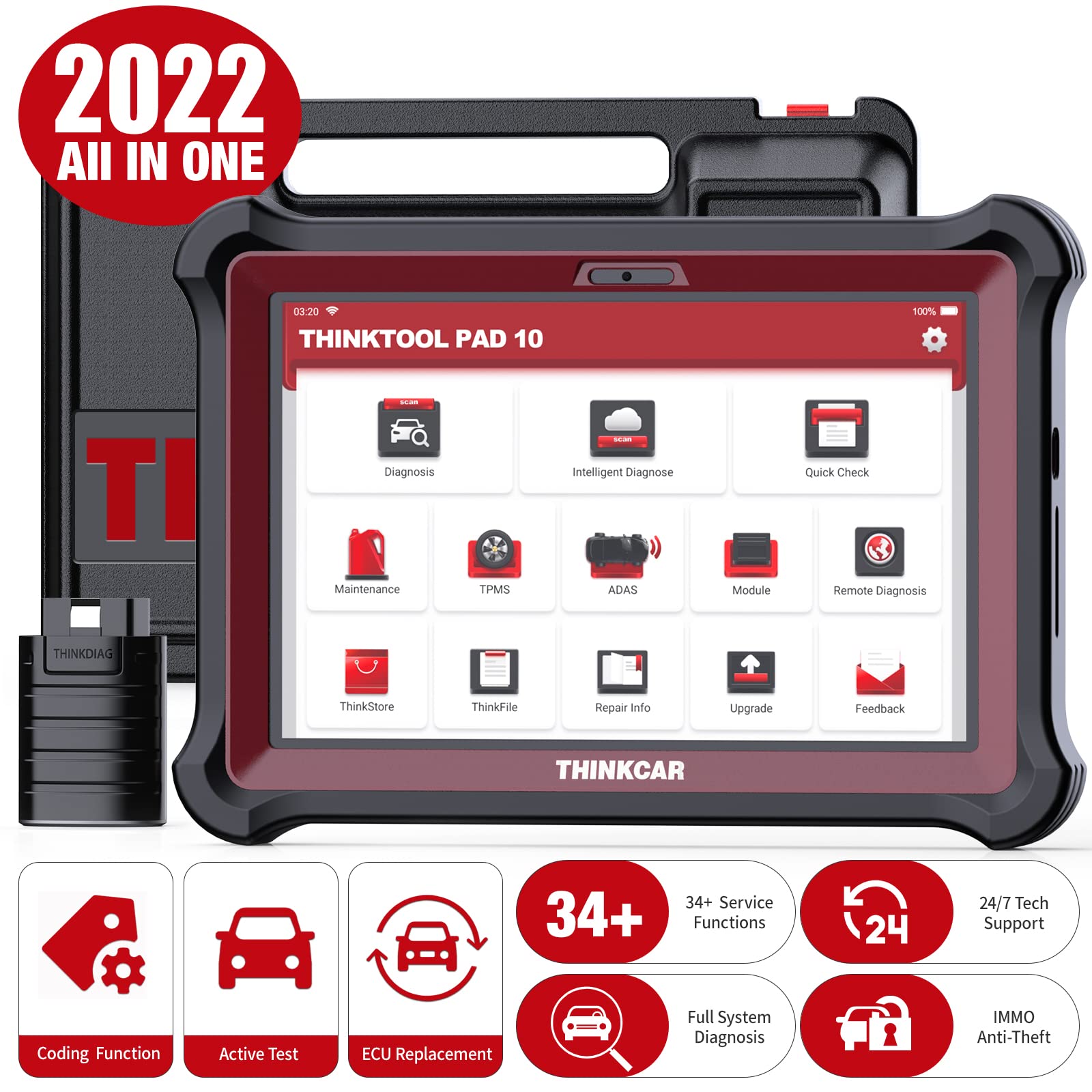 Buy Thinktool pad10 Bi-Directional Diagnostic Scan Tool, Topology Map ...