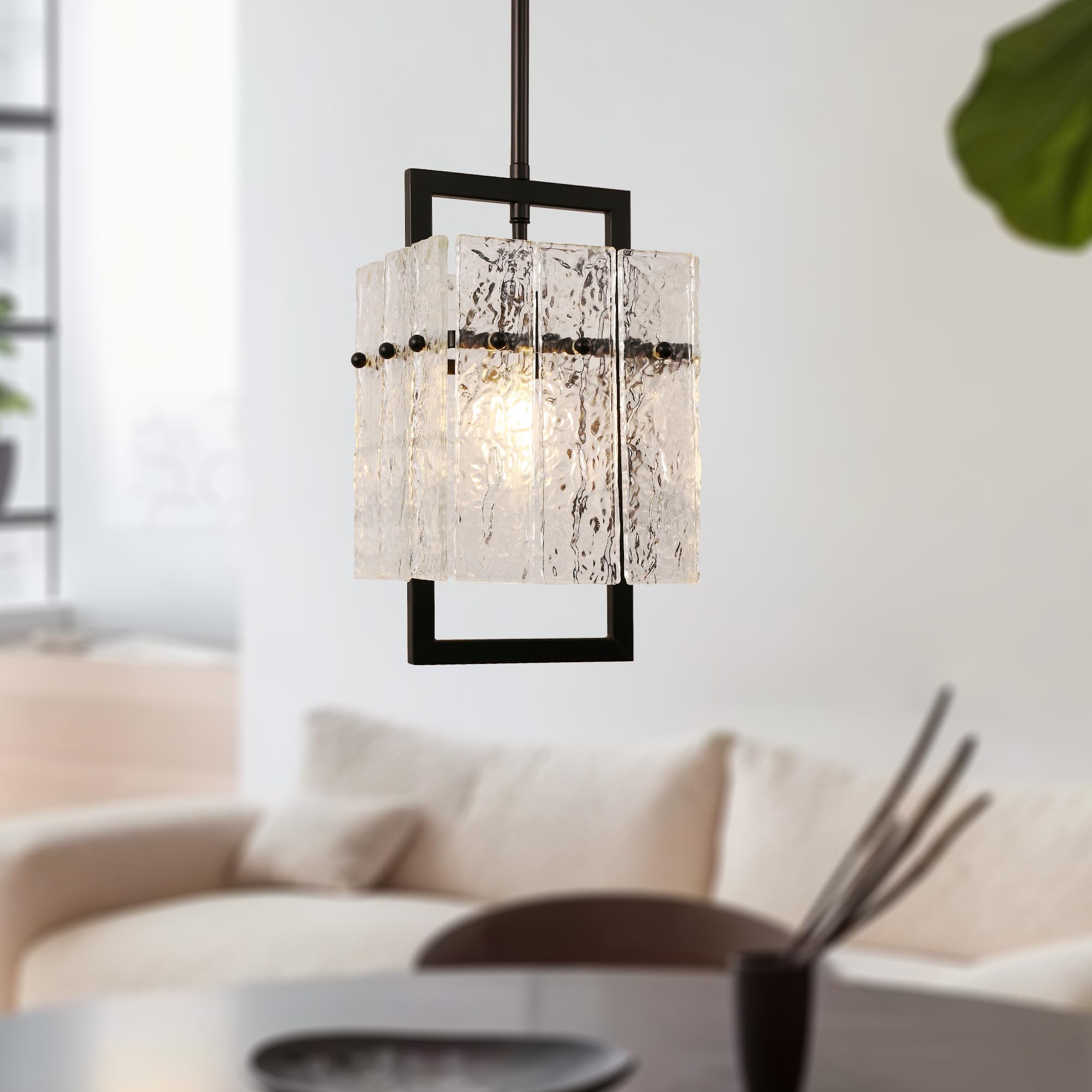 L LOHAS LED Black Crystal Pendant Light for Kitchen Island, Adjustable ...
