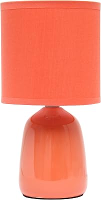 Simple Designs LT2009-ORG Mini Bedside Small Oval Egg Ceramic Table ...