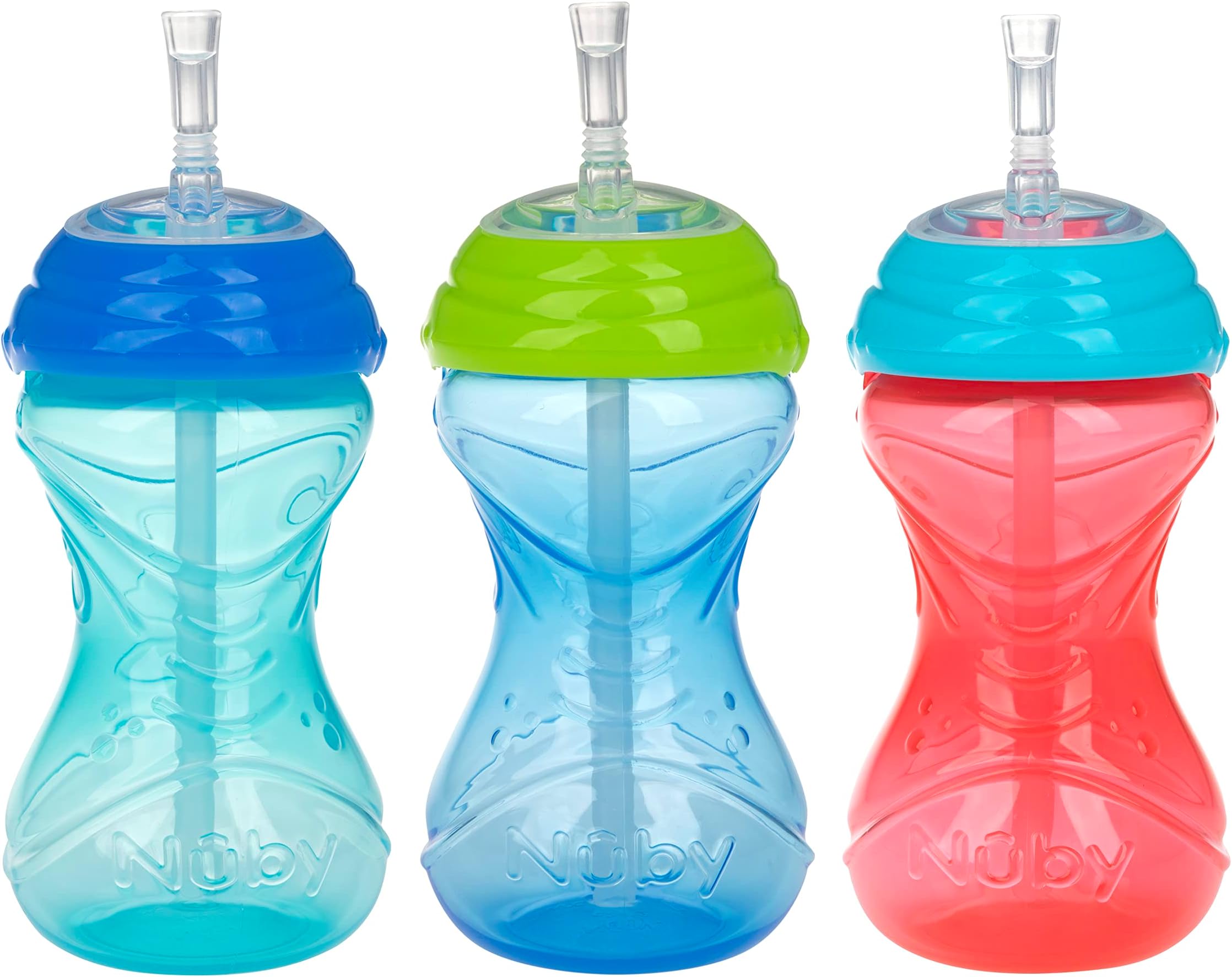 Amazon.com : Nuby 3 Piece No-Spill Easy Grip Cup with Flex Straw, Clik ...