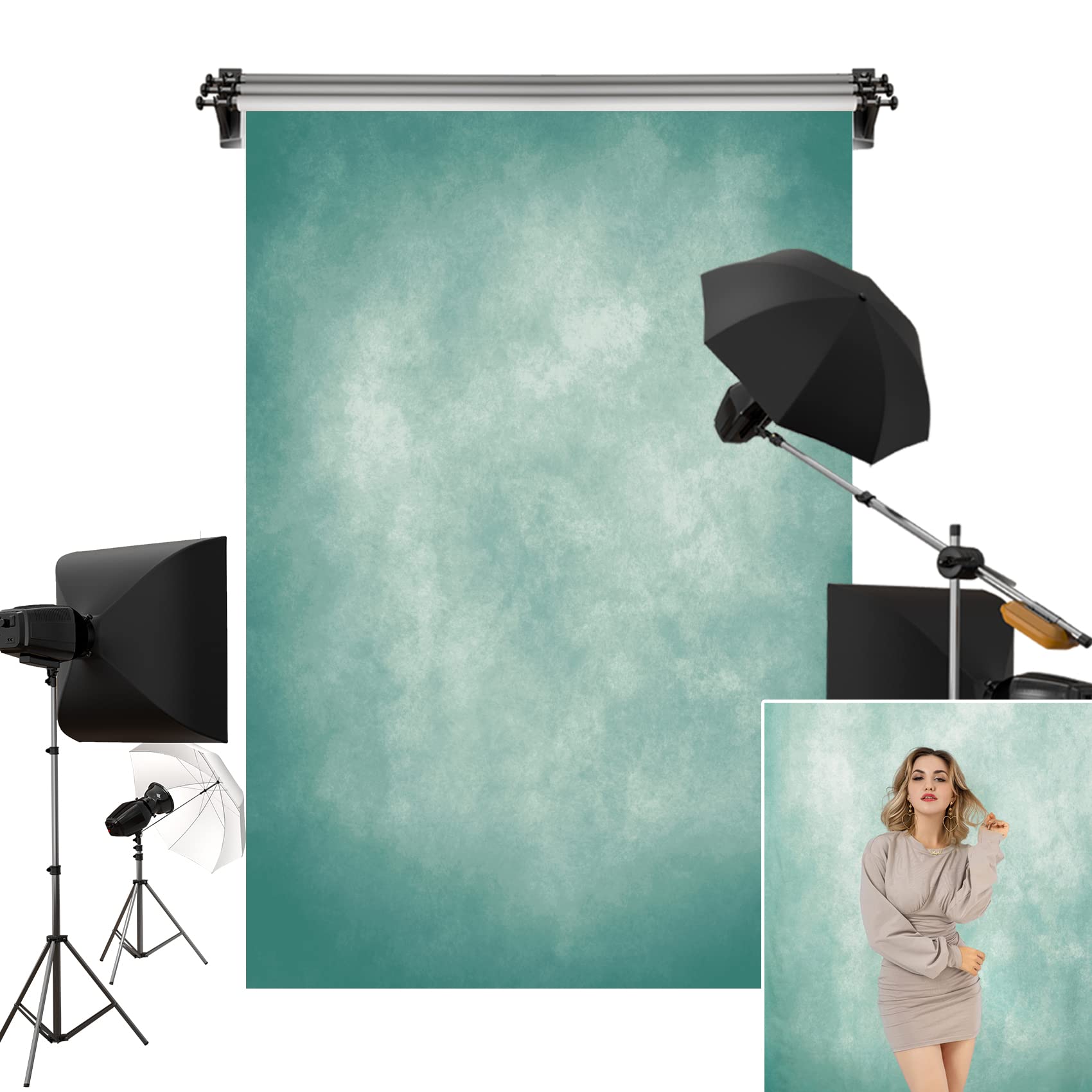 Amazon.com : Kate Cyan Photography Backdrop Blue Green Abstract ...