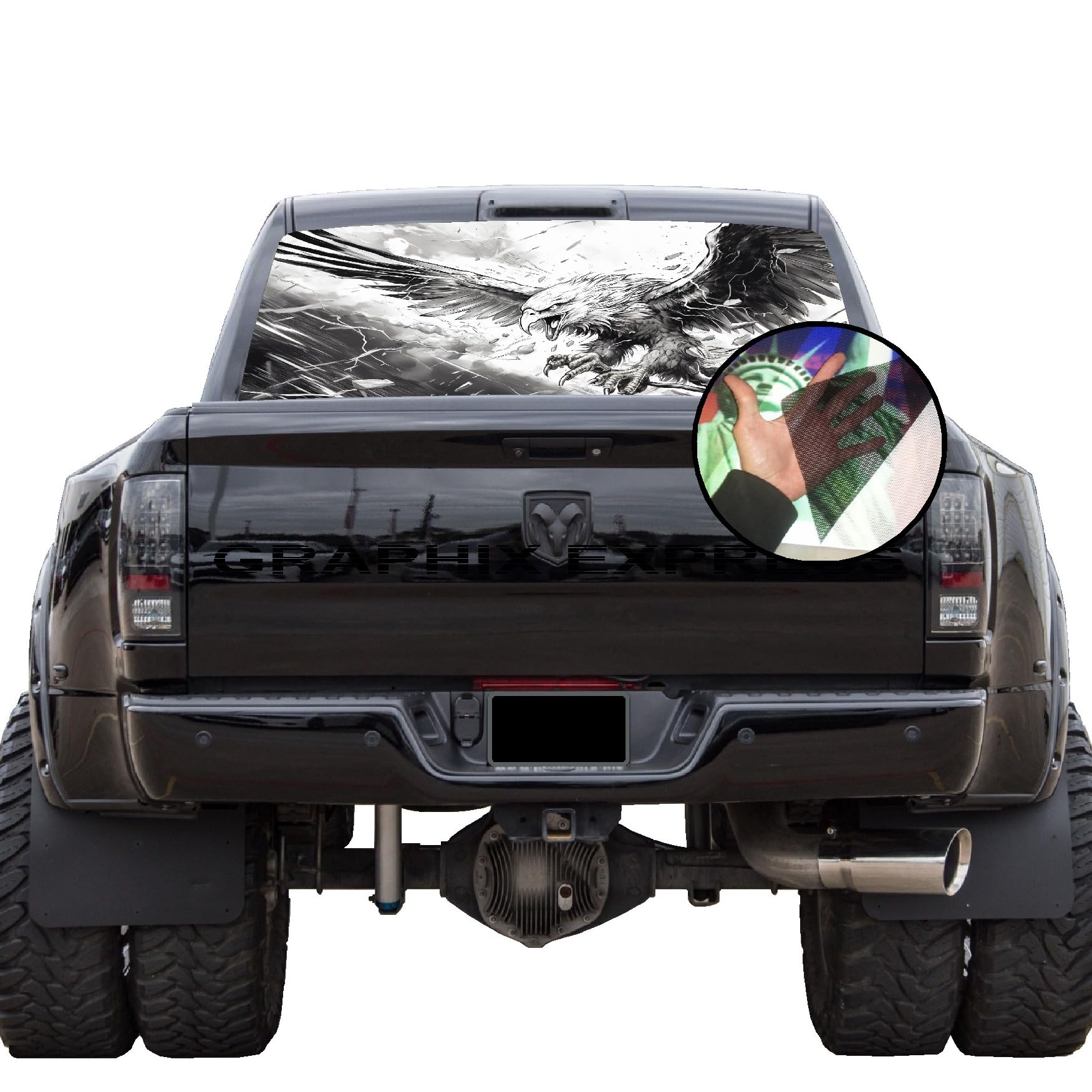 Amazon.com - GRAPHIX EXPRESS Truck Back Window Graphics (American Flag ...