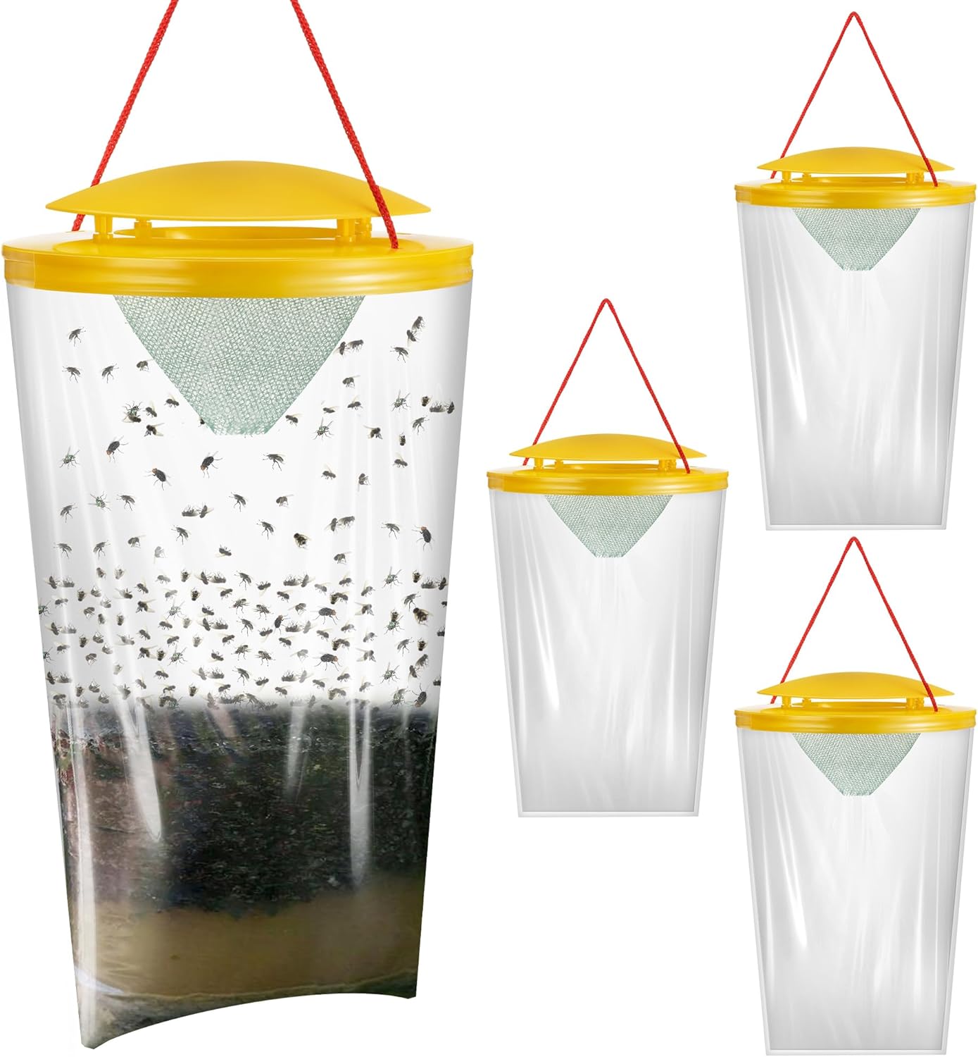Amazon.com : Qualirey 3 Pack Large Fly Traps Outdoor, Disposable ...