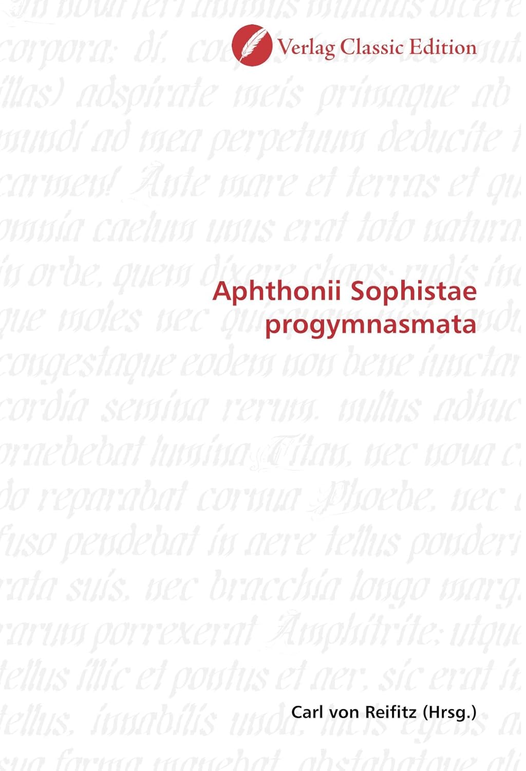 Amazon.com: Aphthonii Sophistae progymnasmata (German Edition ...