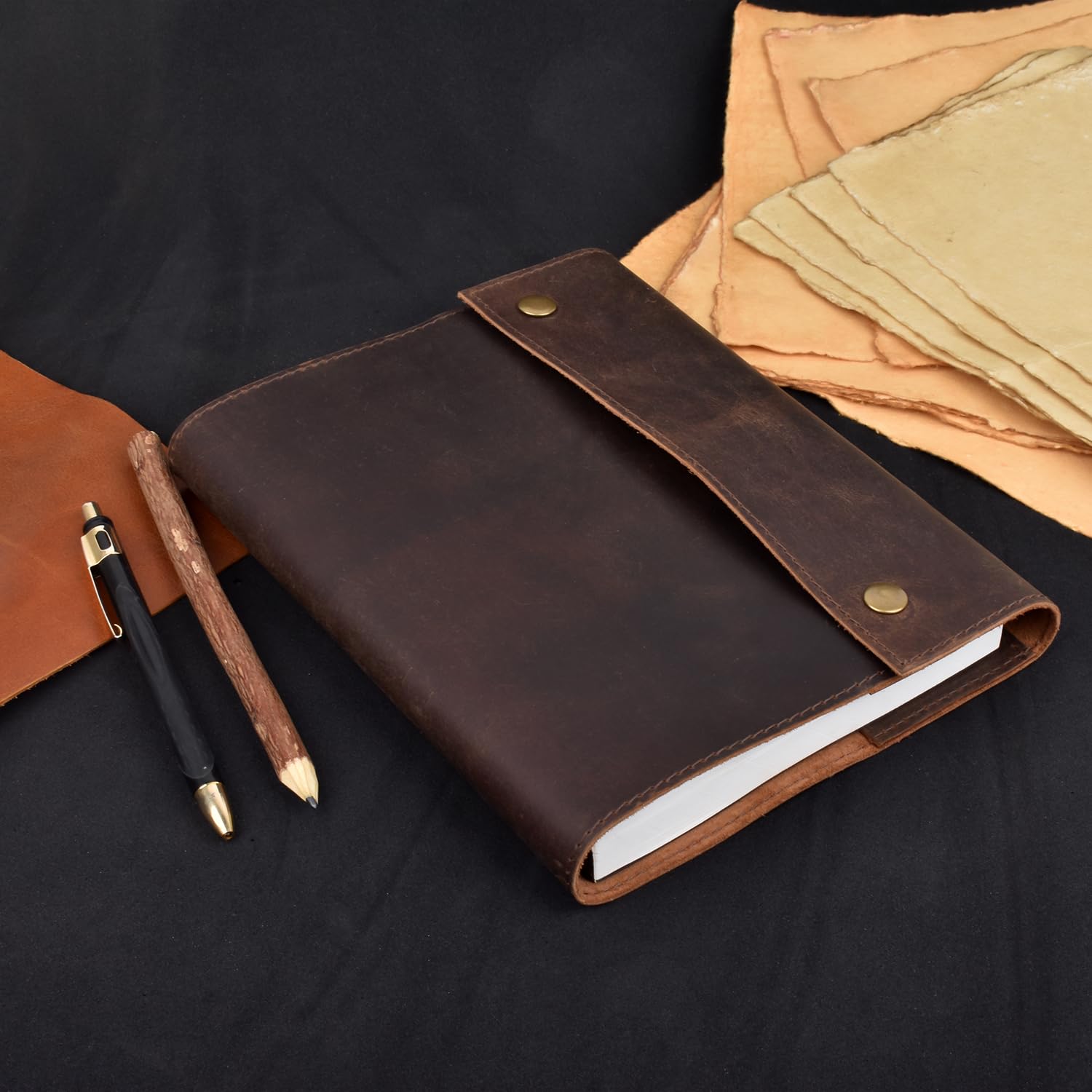 NIZAM HANDICRAFT Genuine Leather Refillable Diary | Handcrafted Leather ...