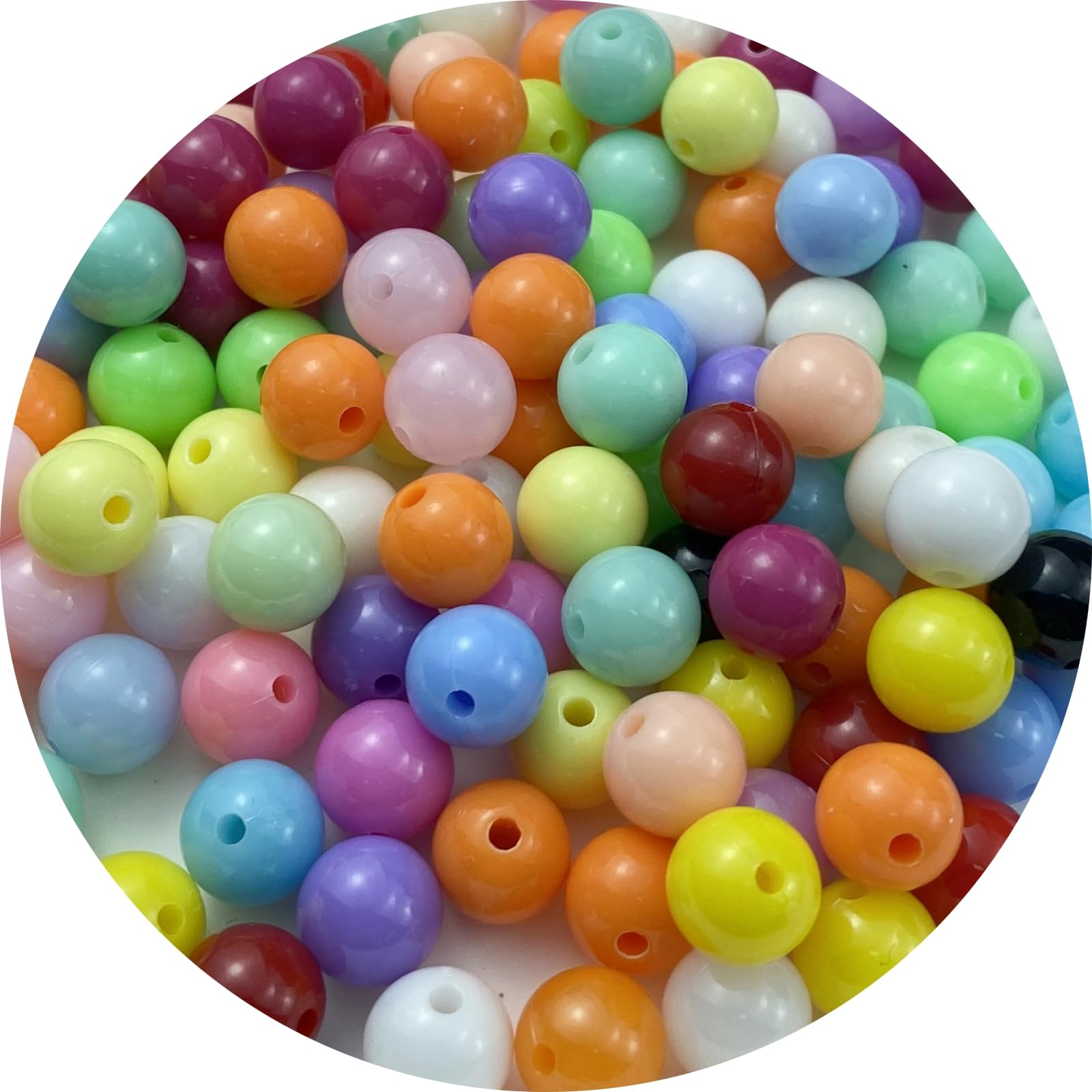 Amazon.com: Pinhoollgo 1000pcs Acrylic Round Beads 6mm Round Spacer ...