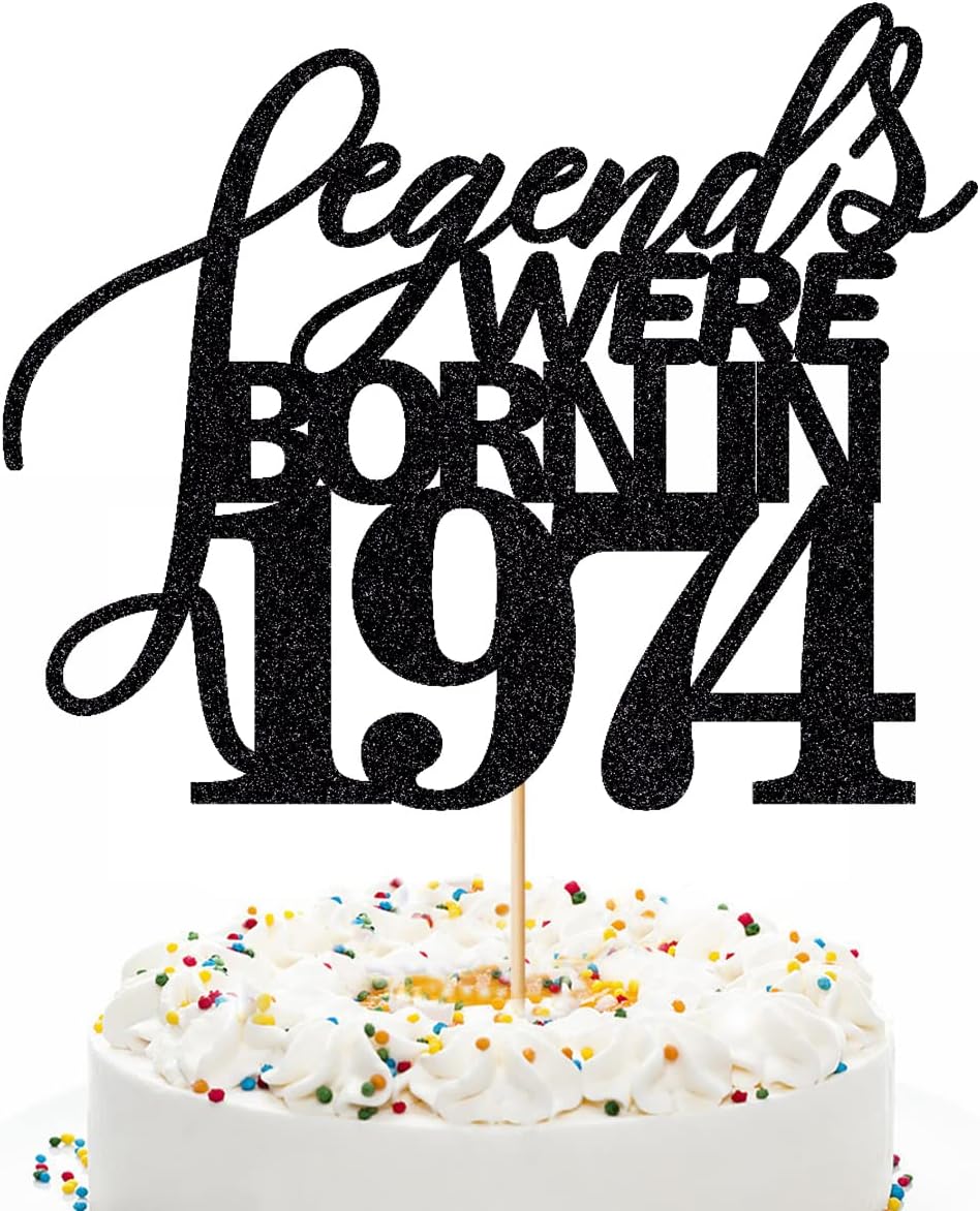 Amazon.com: Qerleny legends were born in 1974 Cake Topper 49 Cake ...