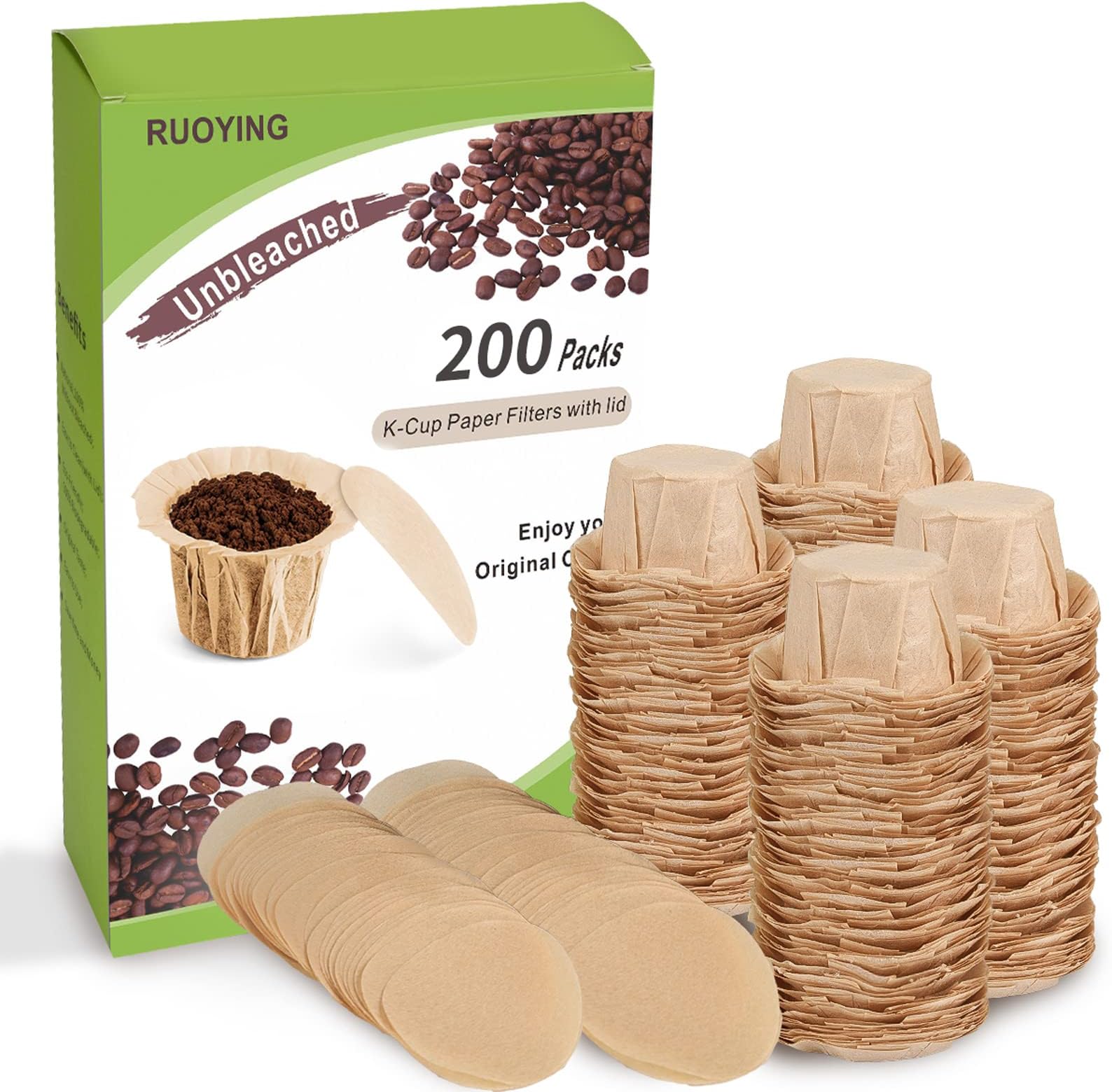 Amazon.com: K cup Coffee Paper Filters with Lid Disposable for Keurig ...
