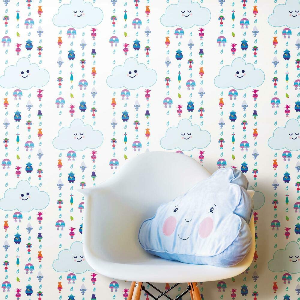 Snapklik.com : DREAMWORKS TROLLS Clouds White Peel And Stick Wallpaper ...