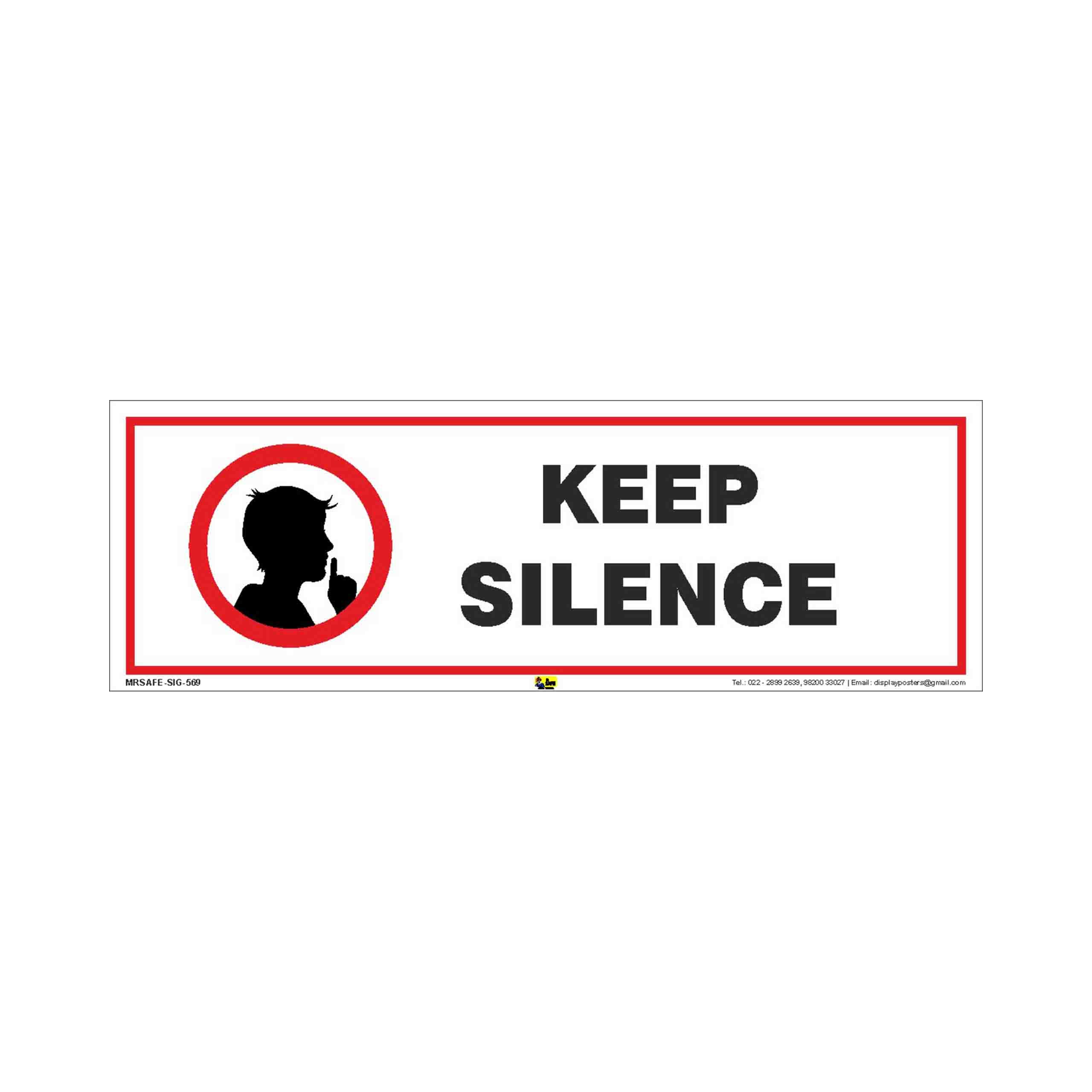 Mr. Safe - Keep Silence Sign PVC Sticker 15 Inch X 6 Inch : Amazon.in