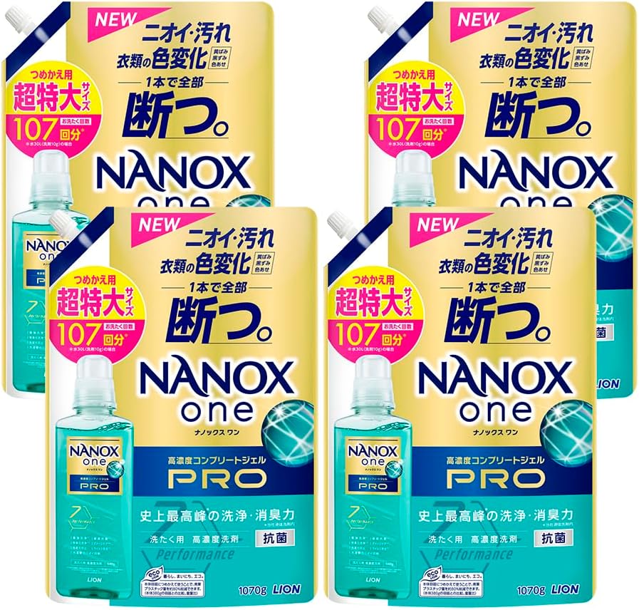 Amazon | ナノックスワン プロ NANOX one PRO ナノックス プロ 超特大 洗濯洗剤 液体 詰め替え 107回分 大容量 まとめ買い (4) | ノーブランド品 | 液体洗剤