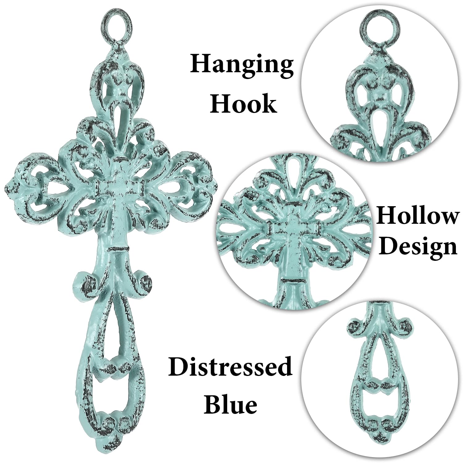 Large Wrought Iron Wall Crosses Pair Of Decorative Wrought Iron
