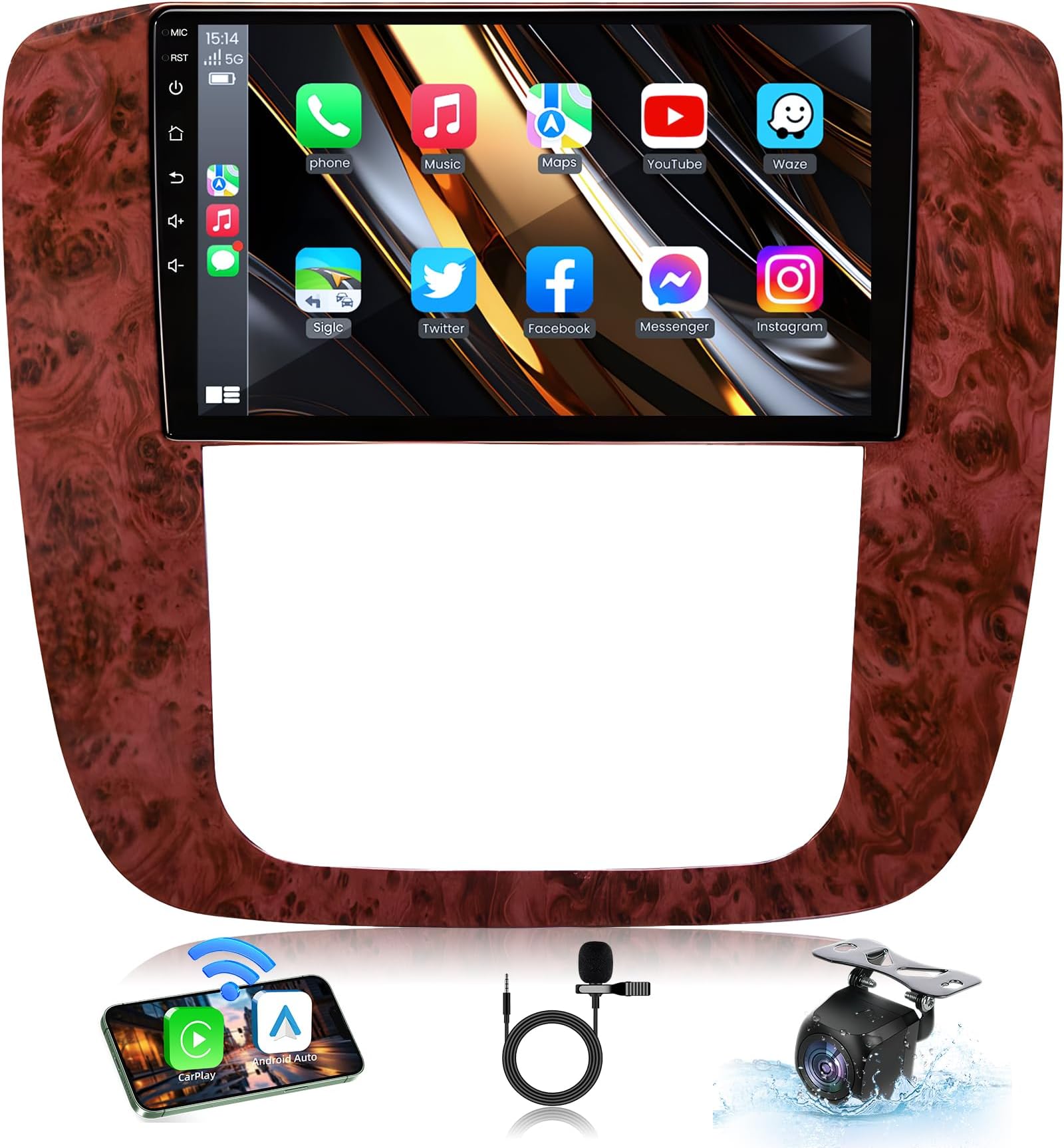 Amazon.com: Android 9.0 Double Din Car Stereo for GMC Chevy Silverado ...