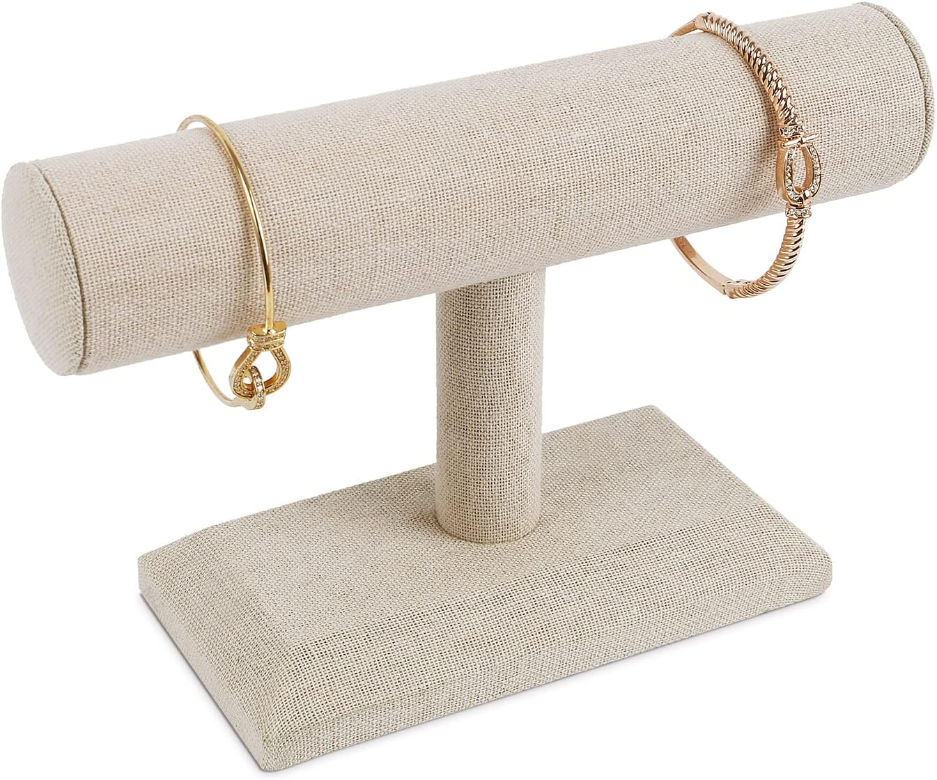 Amazon.com: MOOCA Linen Covered Wood Jewelry Display, Jewelry Stand ...