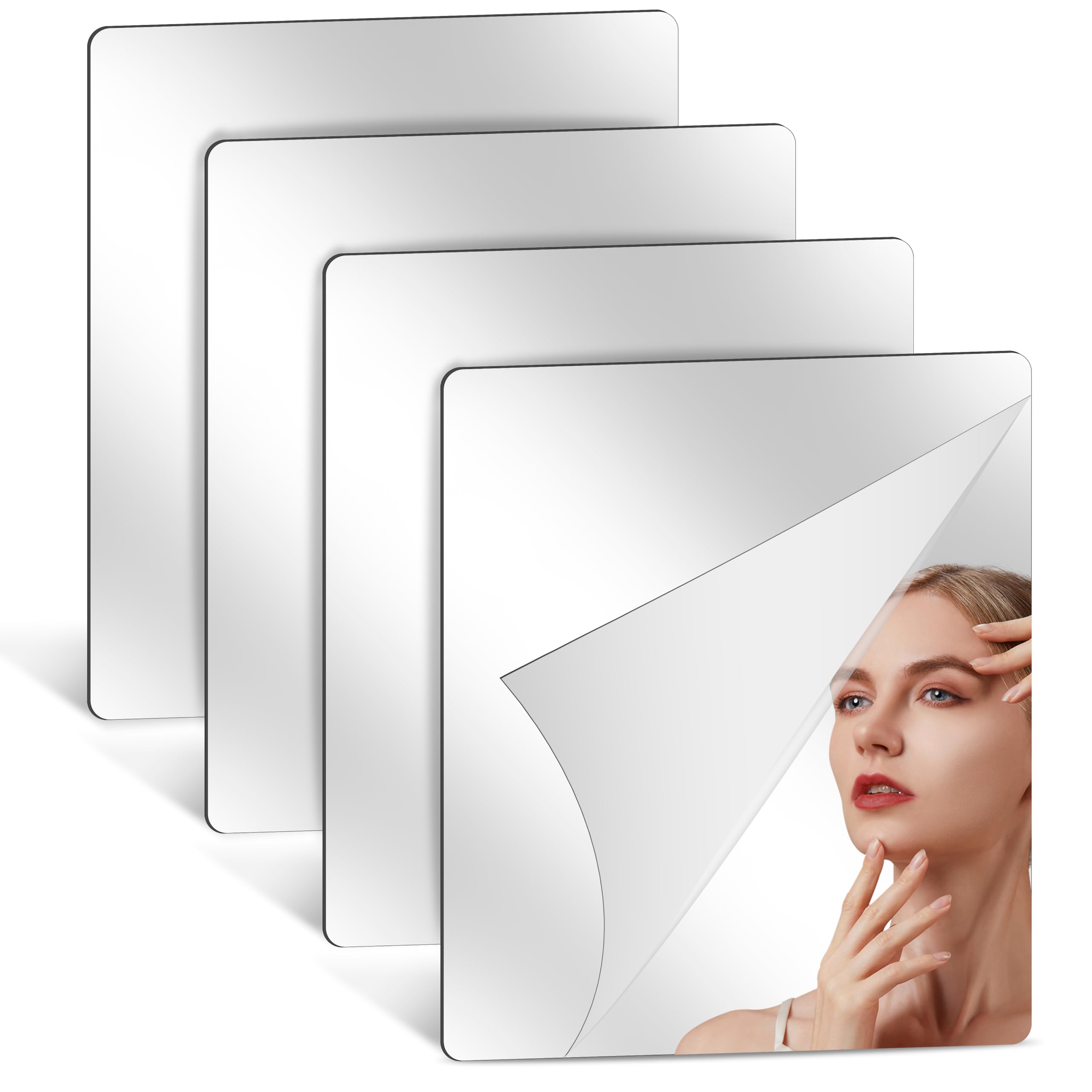 Amazon.com: Palonu 4PCS Self Adhesive Acrylic Mirror, 8"×8" Flexible ...