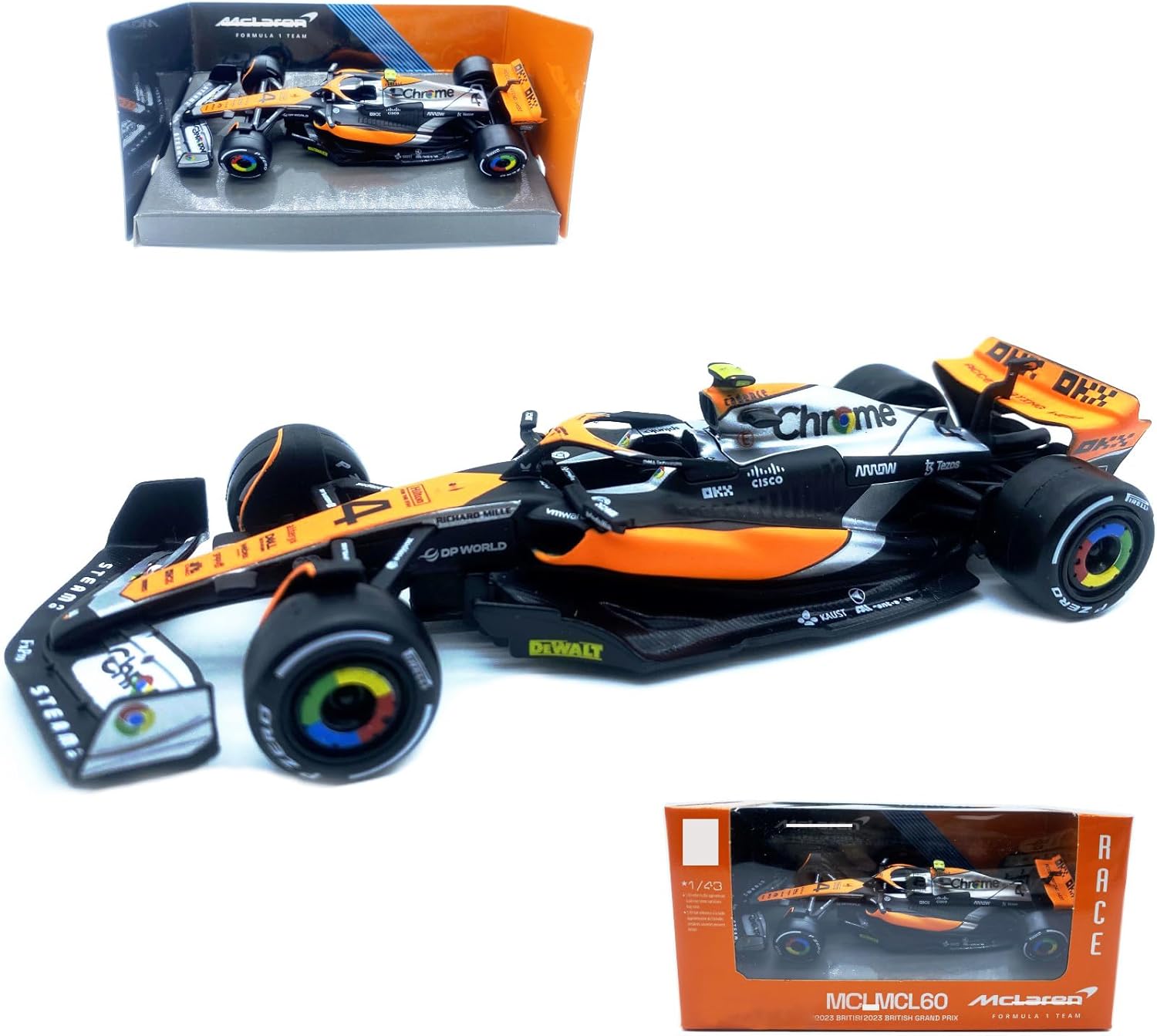 Amazon.com: HTLNUZD 1/43 2023 F1 MCL60#4 British GP Lando Norris Alloy ...