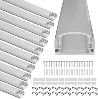 Amazon.com: Sonnewelt Aluminium Profile LED Strip 10 x 1M U Shape LED ...