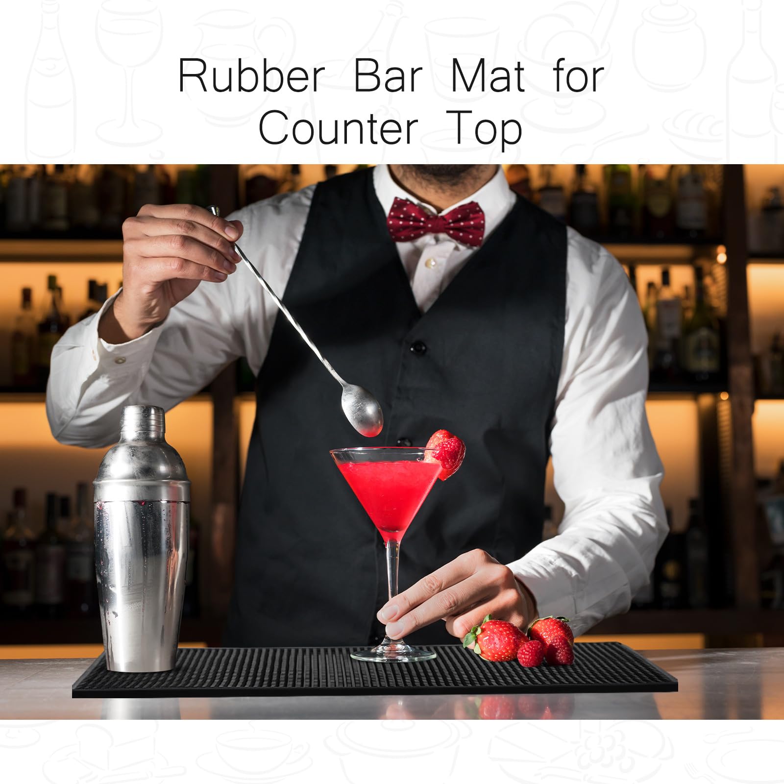 Snapklik.com : Tioncy 6 Pcs Bar Mat For Countertop 6 X 12 Inch Non Slip ...